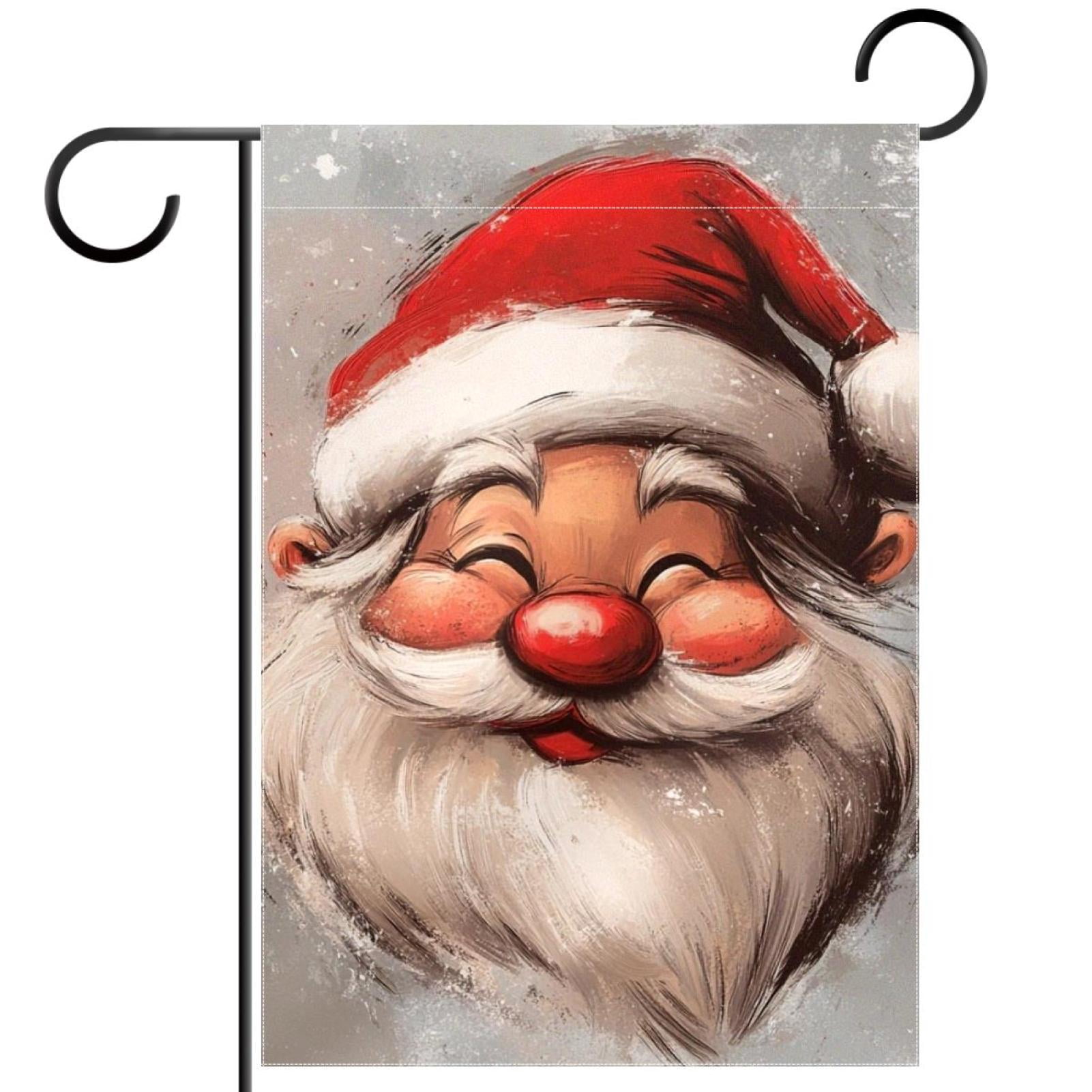 Anna Cowper Santa Claus Garden Flag, 12" x 18" Waterproof Yard Flags ...