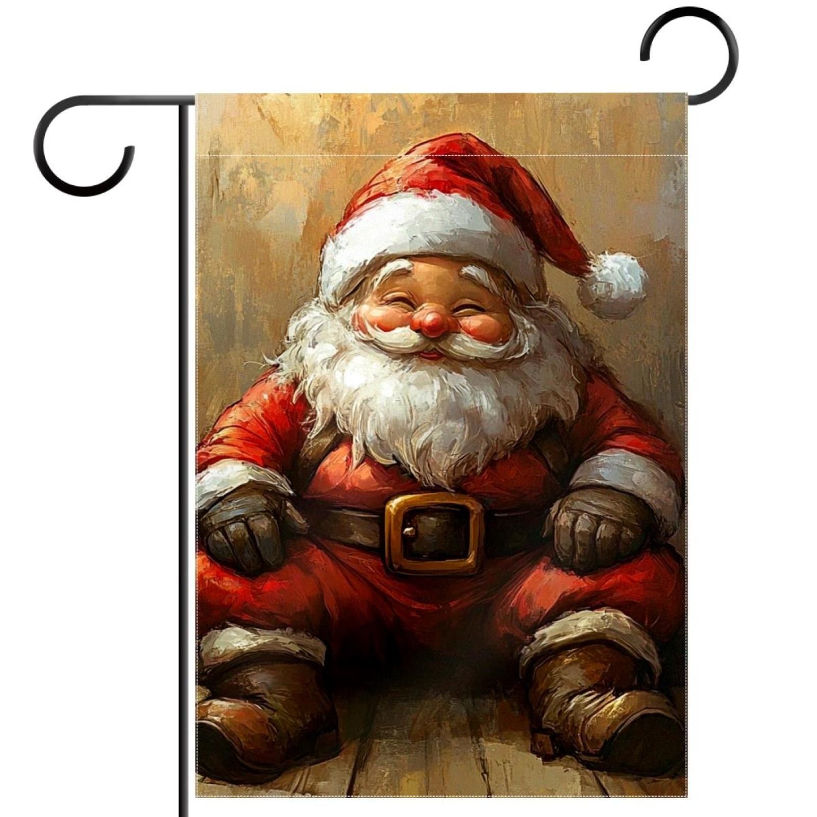 Anna Cowper Santa Claus Garden Flag, 12" x 18" Waterproof Yard Flags ...