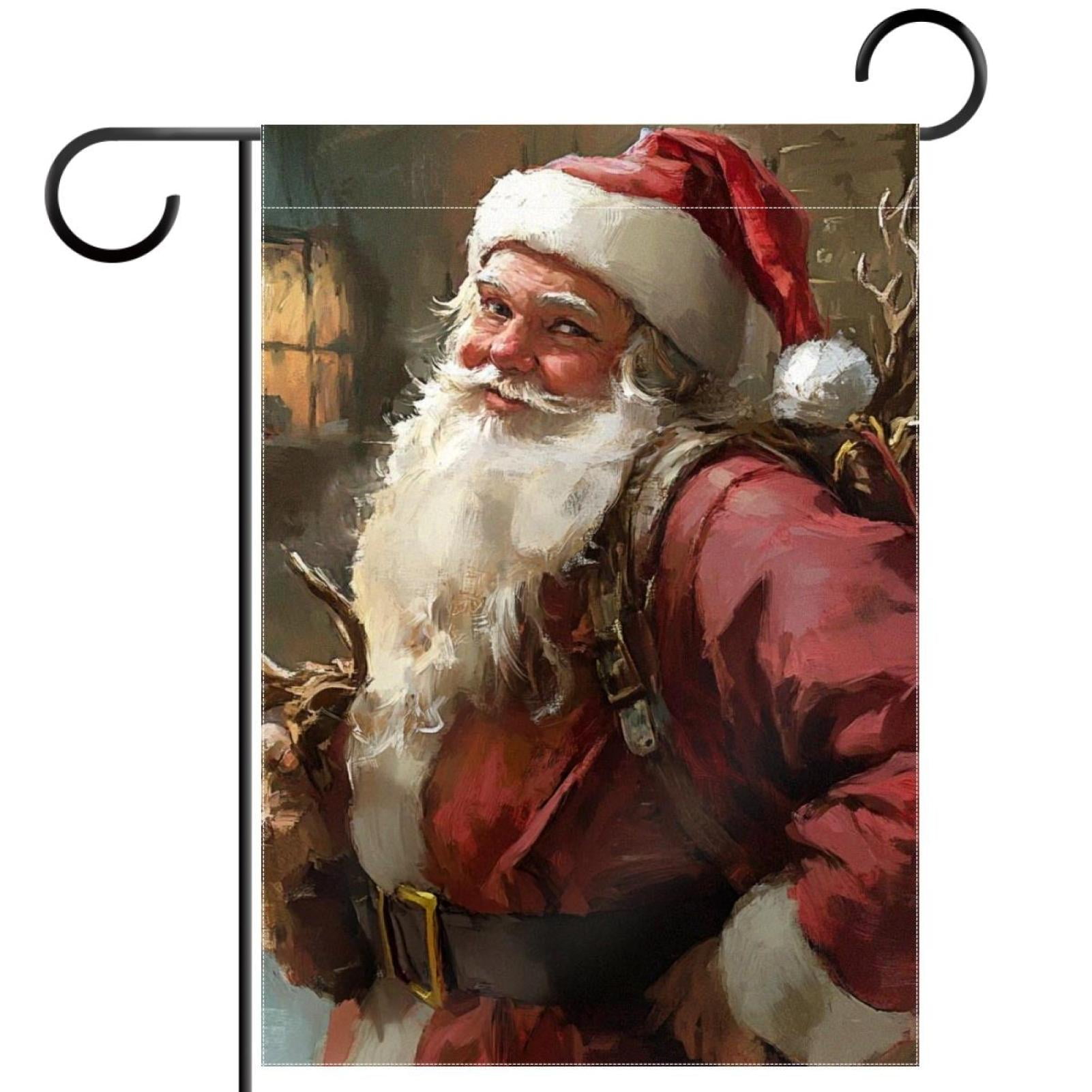 Anna Cowper Santa Claus Garden Flag, 28" x 40" Waterproof Yard Flags ...