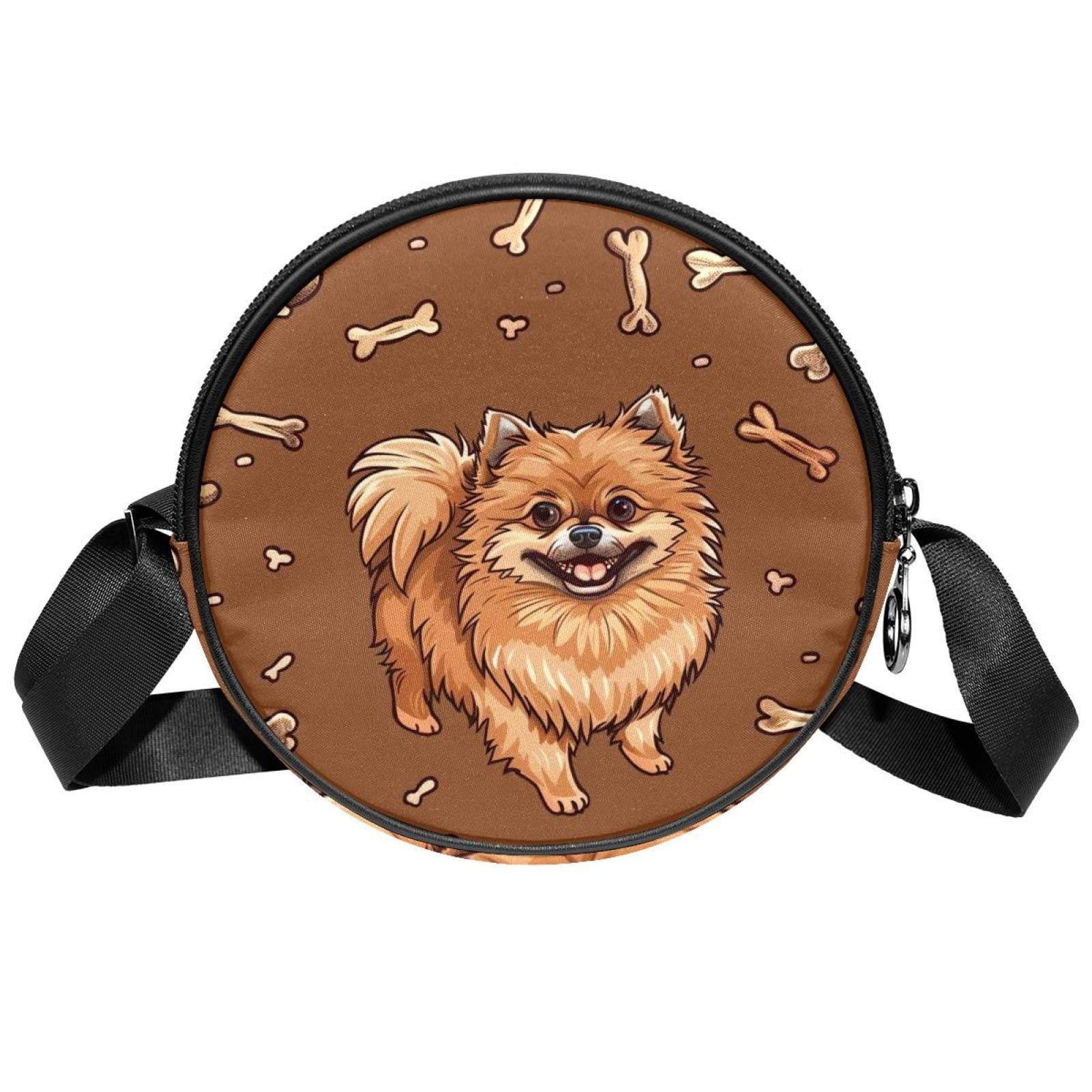 Anna Cowper Small Crossbody Bags for Women, Pomeranian Dog Round Phone ...