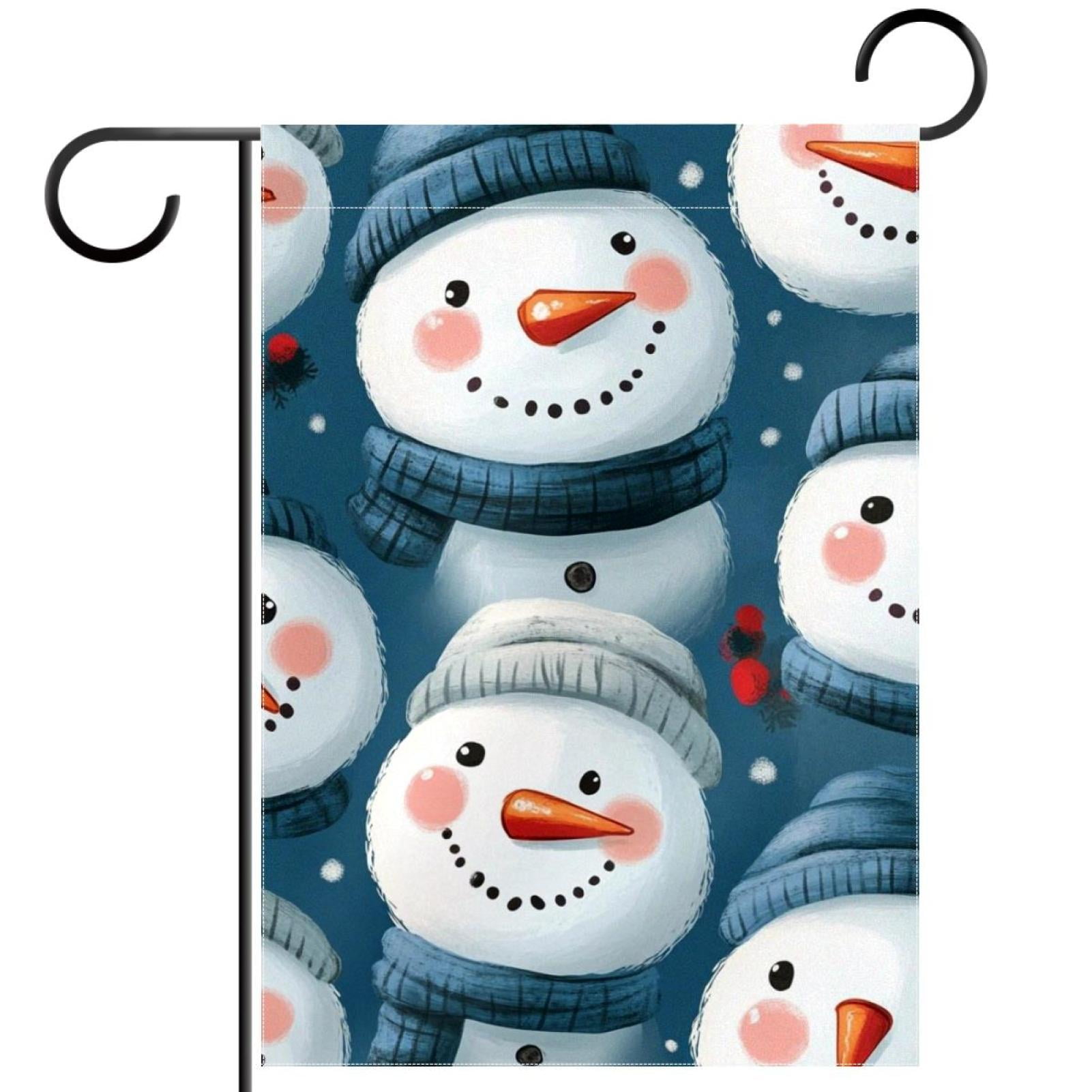 Anna Cowper Snowman Garden Flag, 12" x 18" Waterproof Yard Flags Banner ...