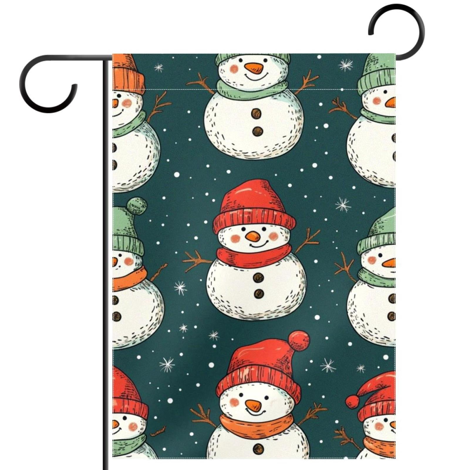 Anna Cowper Snowman Garden Flag, 12" x 18" Waterproof Yard Flags Banner ...