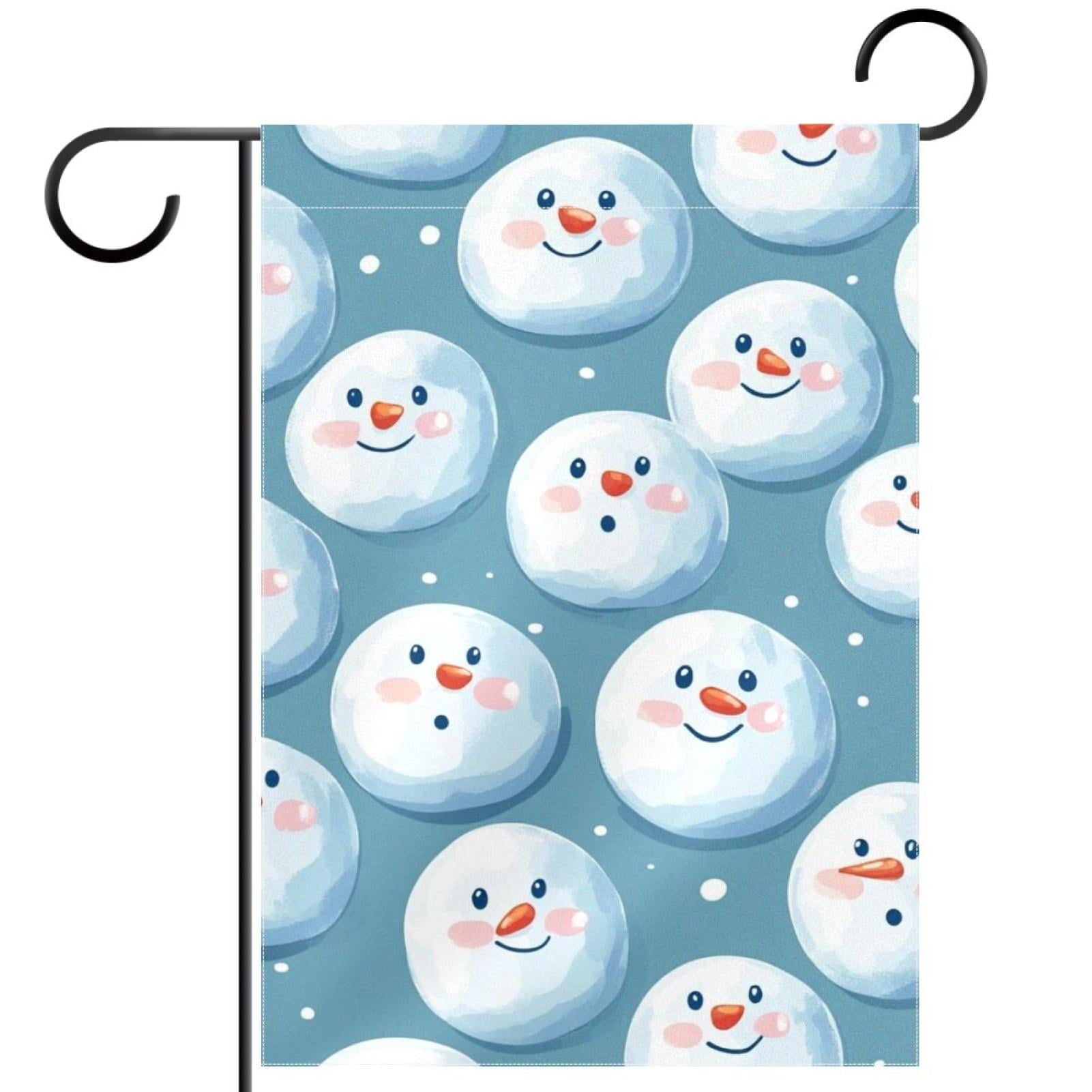 Anna Cowper Snowman Garden Flag, 28" x 40" Waterproof Yard Flags Banner ...