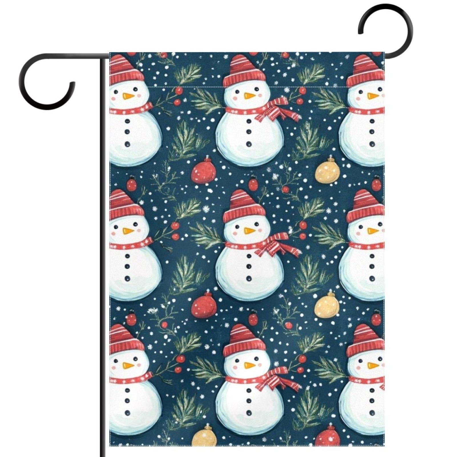 Anna Cowper Snowman Garden Flag, 28" x 40" Waterproof Yard Flags Banner ...
