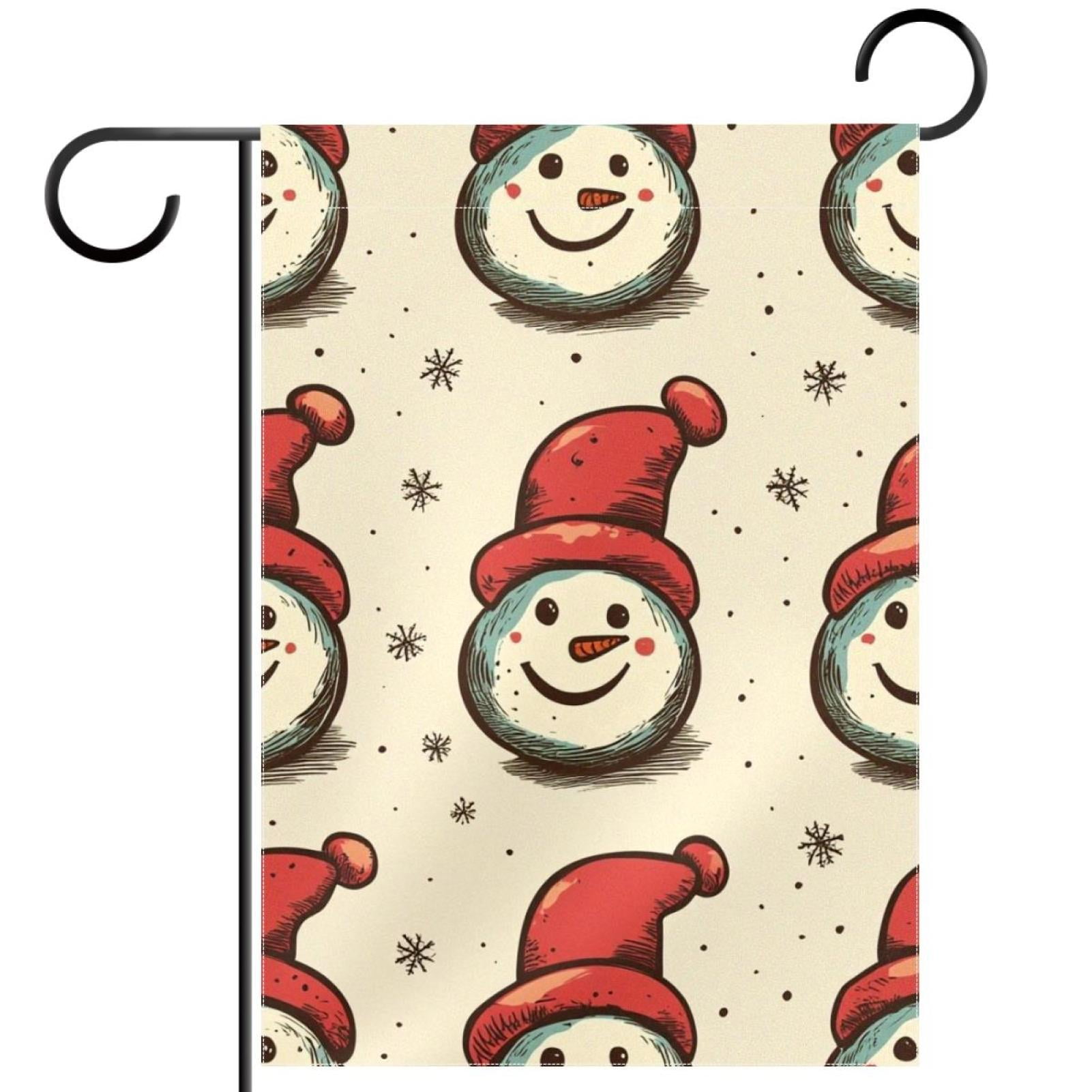 Anna Cowper Snowman Garden Flag, 28" x 40" Waterproof Yard Flags Banner ...