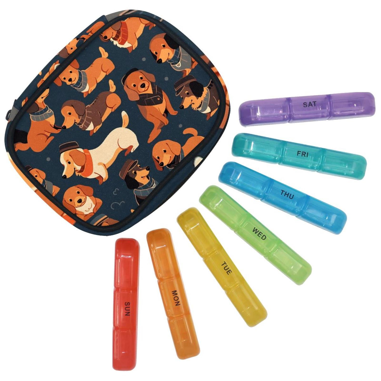 Anna Cowper Weekly Pill Organizer 3 Times a Day Cute Little Dog ...