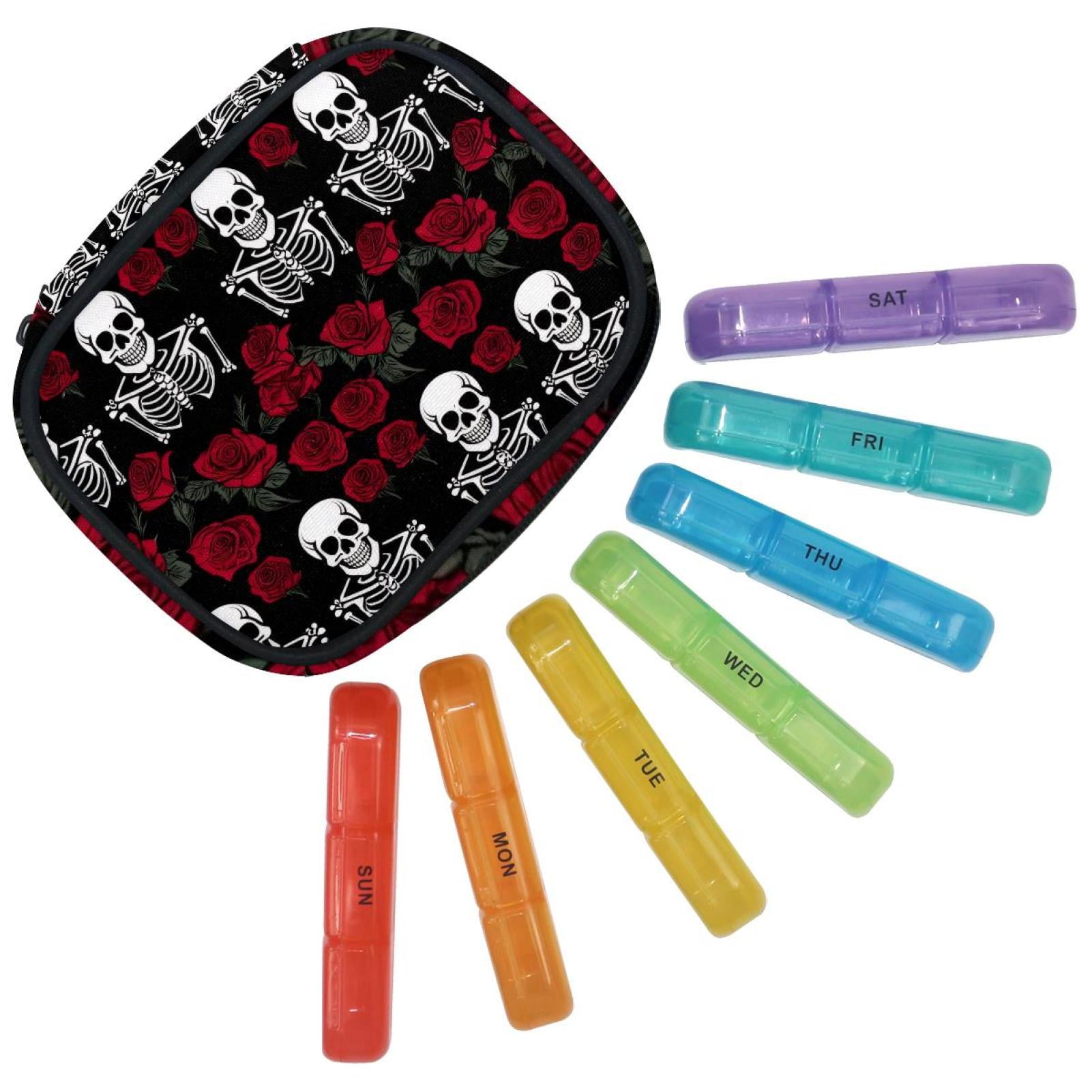 Anna Cowper Weekly Pill Organizer 3 Times a Day Skeleton Medication ...