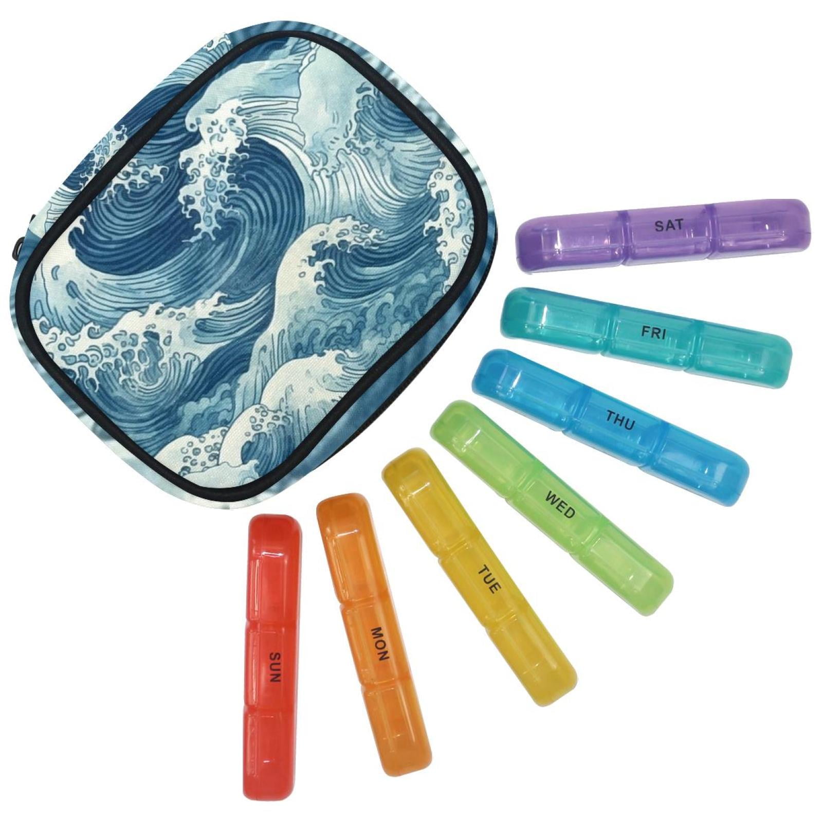 Anna Cowper Weekly Pill Organizer 3 Times a Day Waves Sea Medication ...