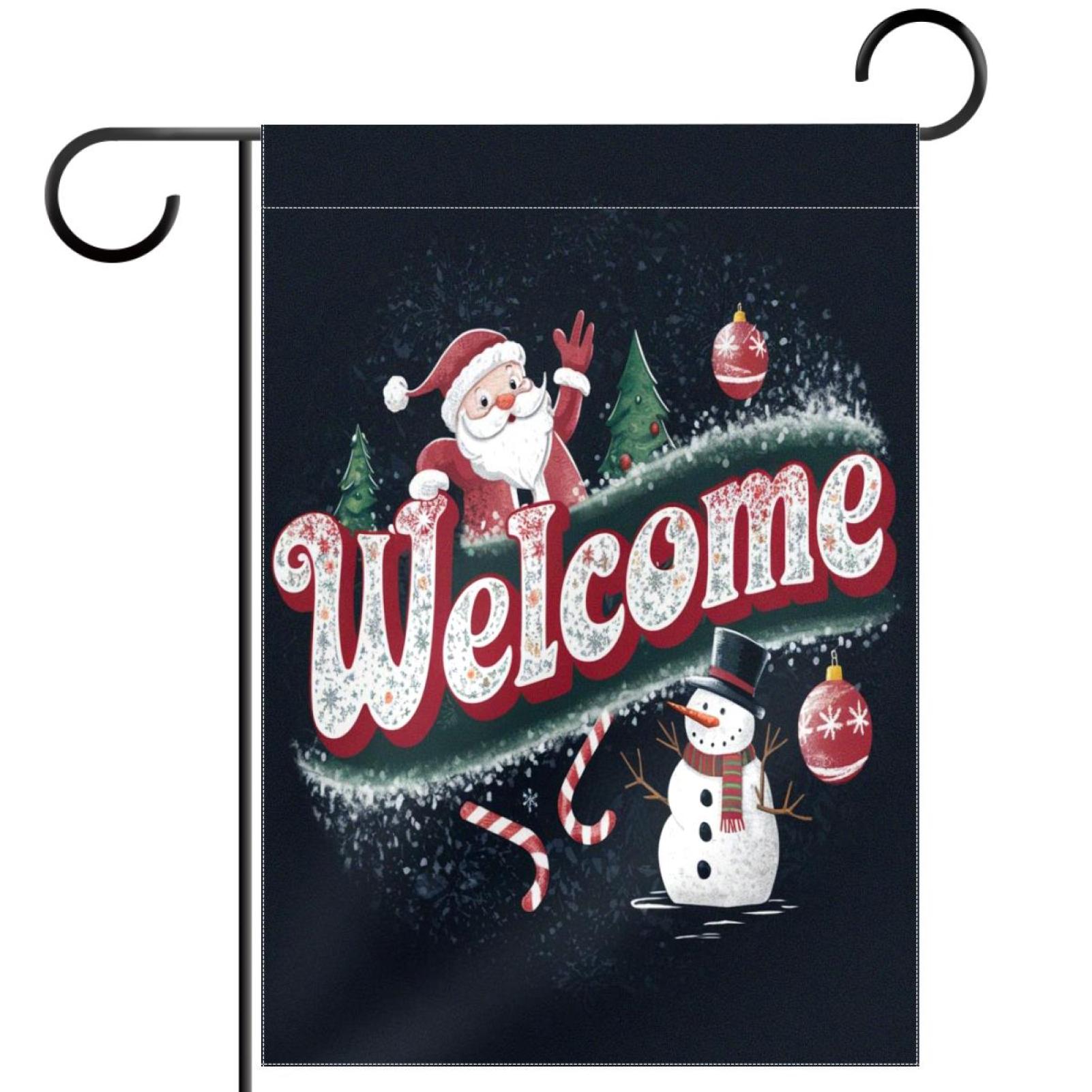 Anna Cowper Welcome Garden Flag, 12" x 18" Waterproof Yard Flags Banner for Outdoor Christmas ...