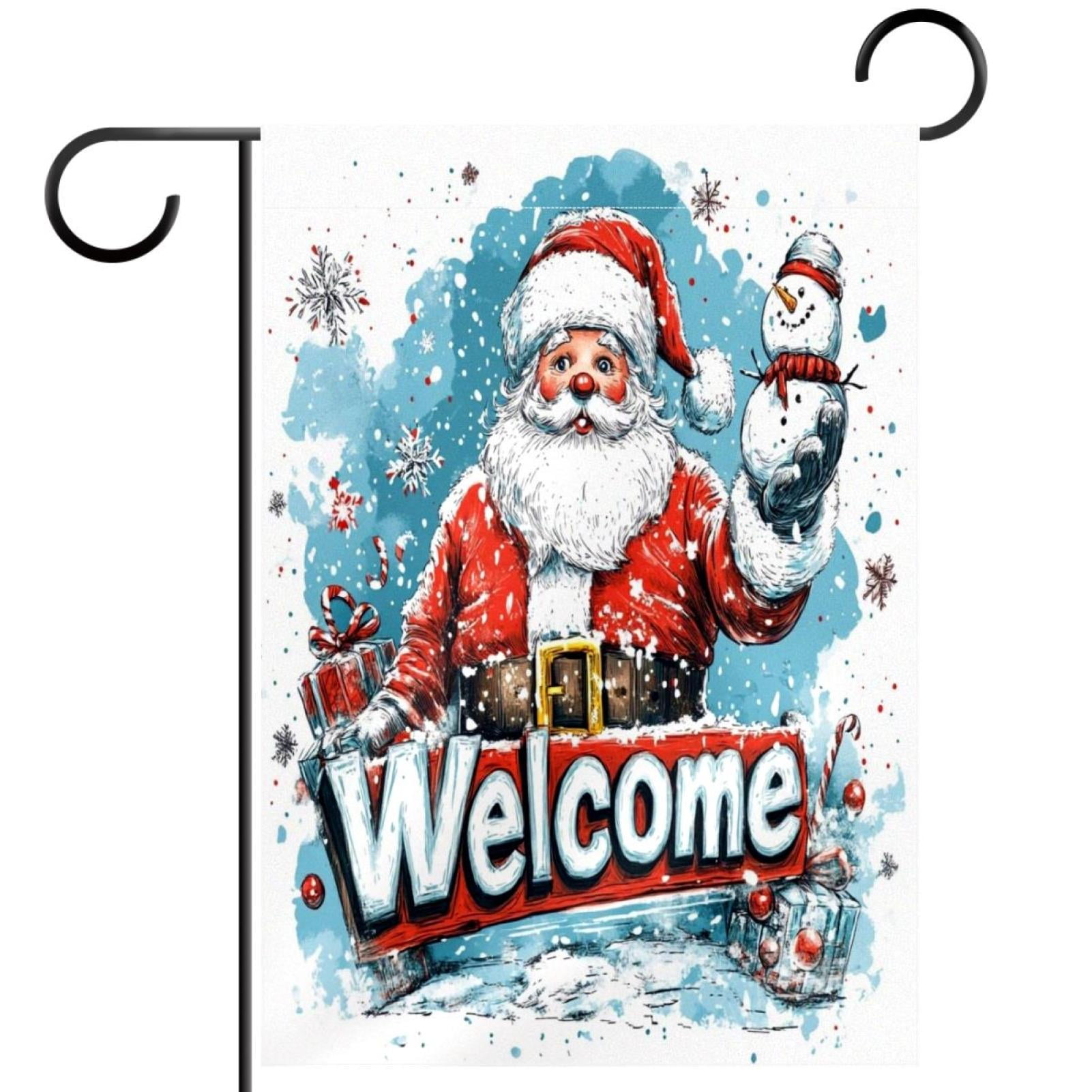 Anna Cowper Welcome Garden Flag, 28" x 40" Waterproof Yard Flags Banner for Outdoor Christmas ...