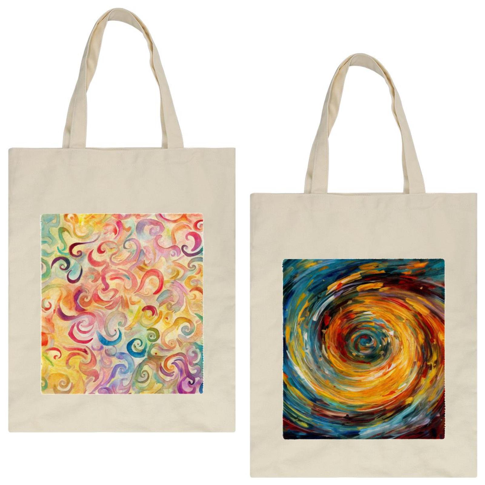 Anna Cowper Women's Tote Bags Reusable Printed Canvas Bags Faux Rabbit Fur Large Capacity ...