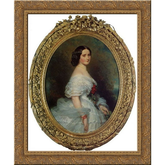 Anna Dollfus, Baronne de Bourgoing 20x23 Gold Ornate Wood Framed Canvas ...