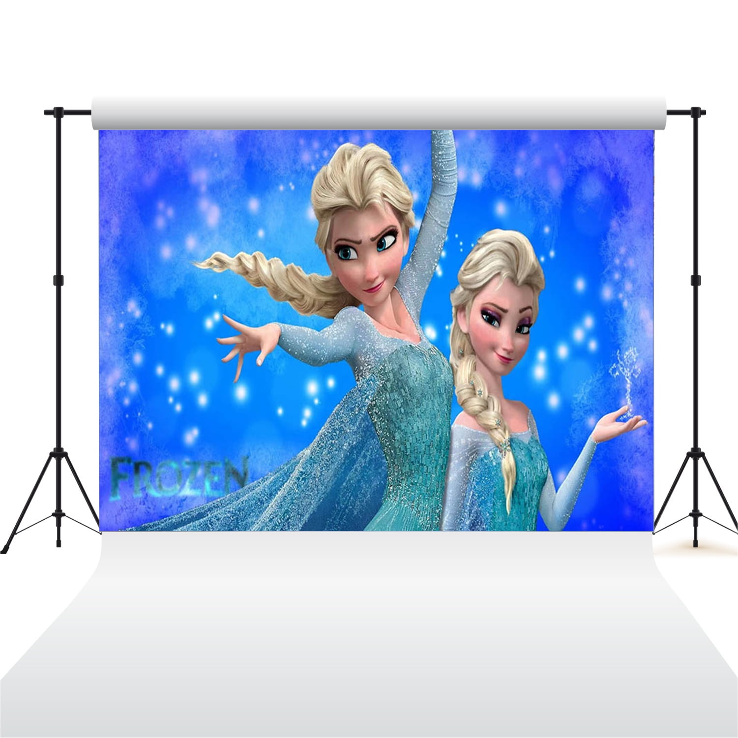 Anna and Elsa Birthday Backdrop for Party, Birthday Decoration Banner ...
