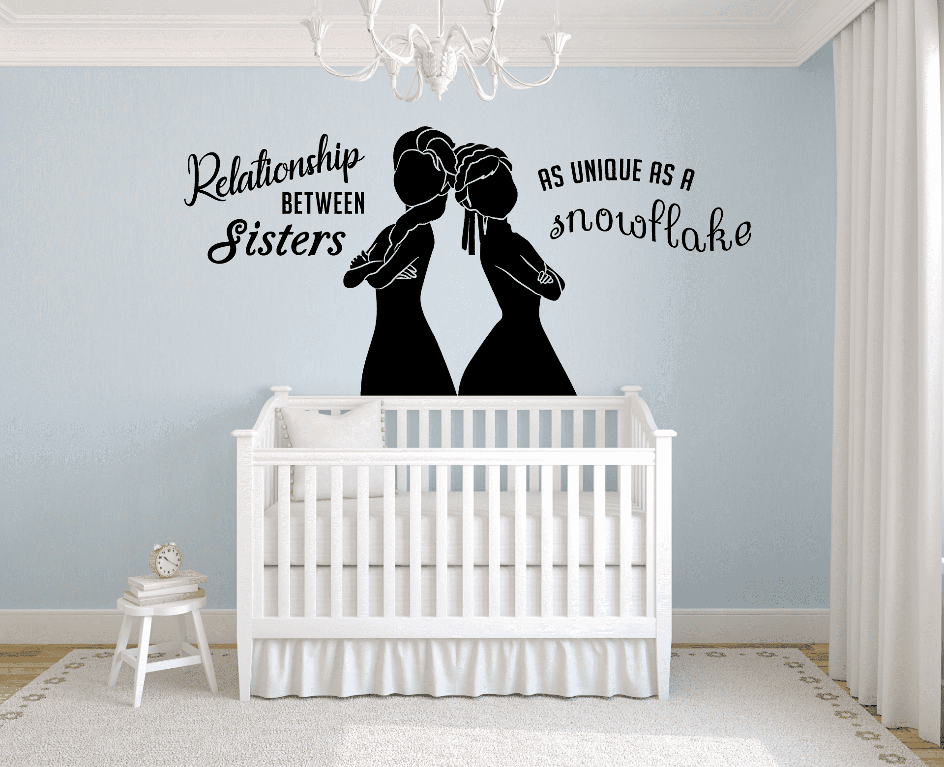 Anna and Elsa Frozen Wall Decals For Kids Rooms Let It Go Decor Girls ...