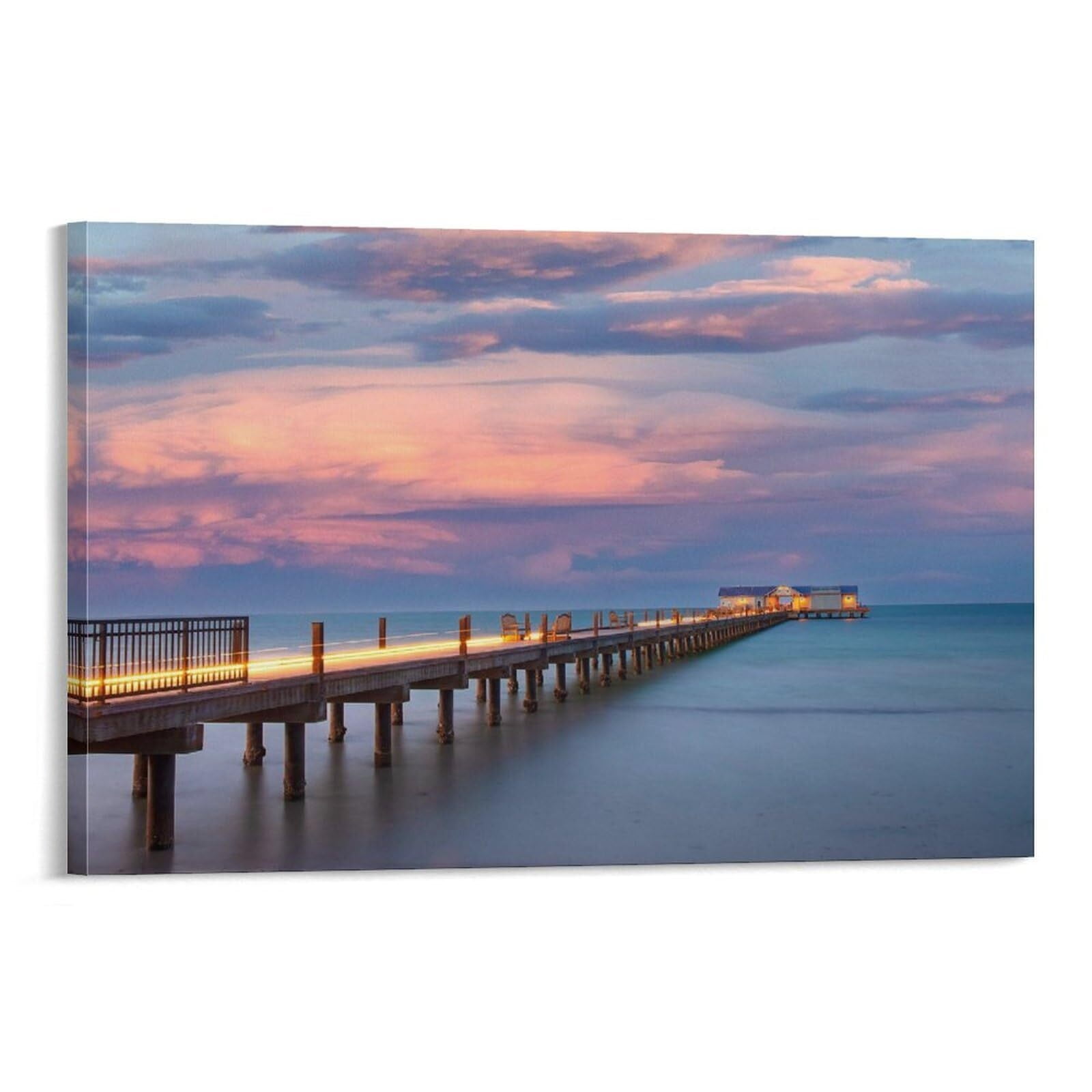 Anna Maria Island Florida Pier Sunset, Canvas Gallery Wrap Print ...