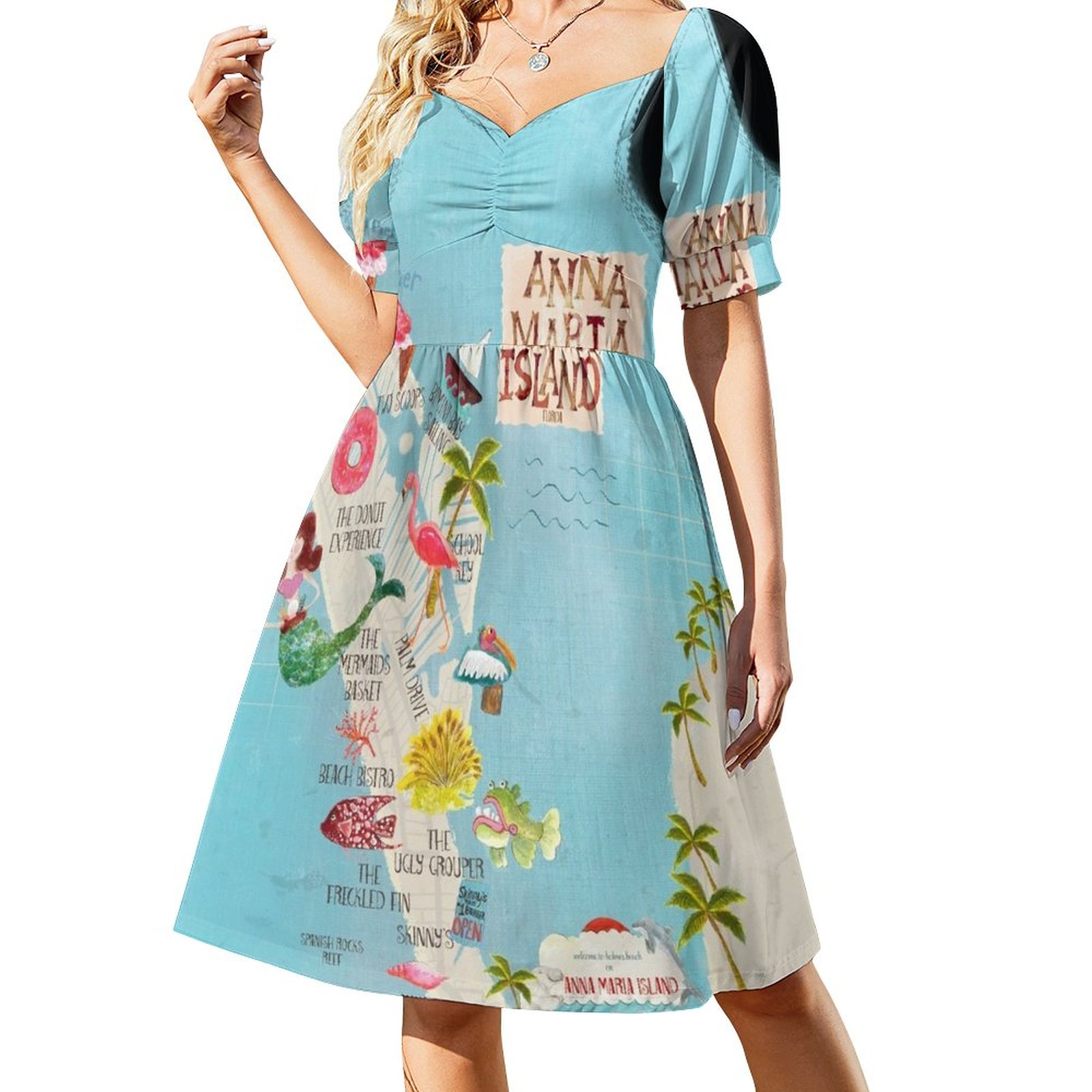 Anna Maria Island Florida//custom island map design and pattern Dress ...