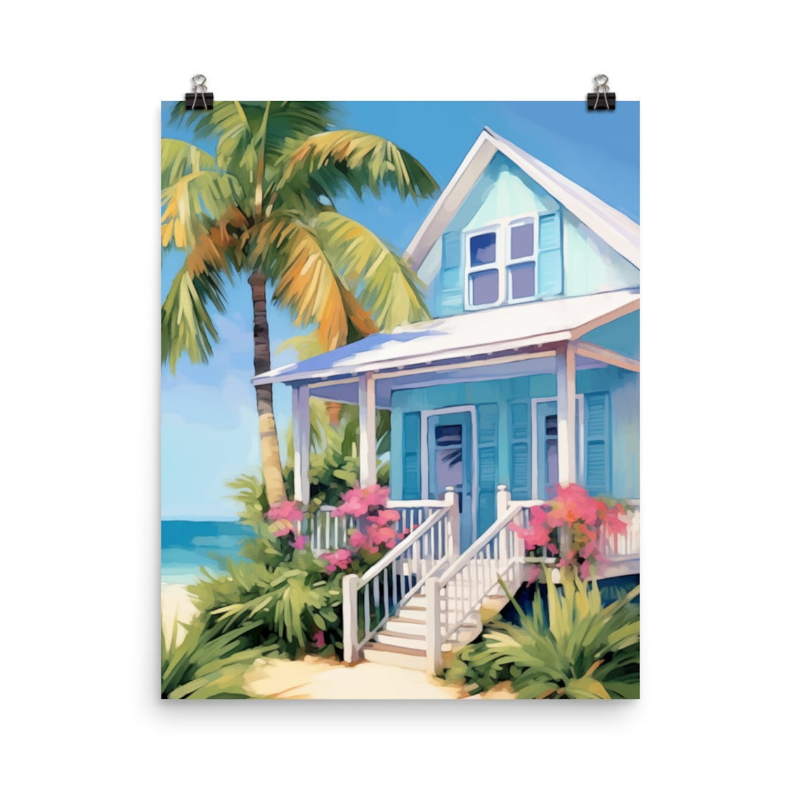 Anna Maria Island Print, Tropical Florida Wall Art, Seaside House ...