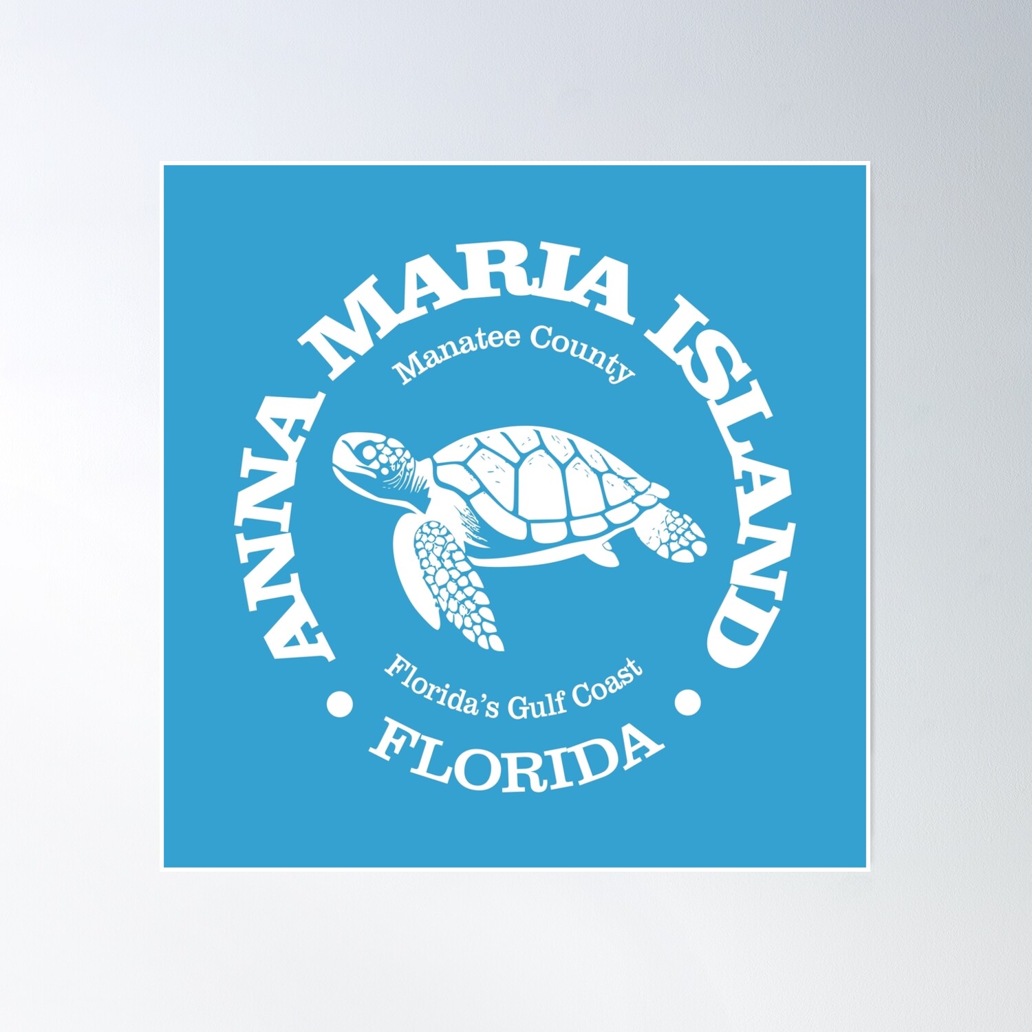 Anna Marie Island (Sea Turtle) Poster Wall Art, Modern Wall Decor ...