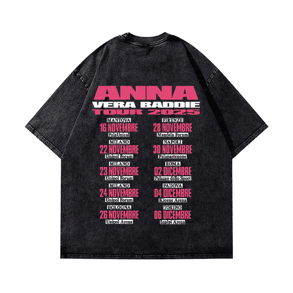 Anna Pepe Vera Baddie Tour 2025 Merch Cotton Vintage Wash Tee Shirt ...