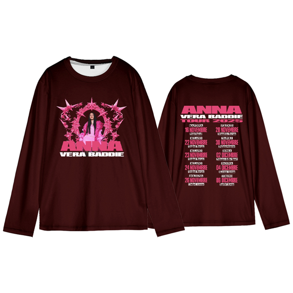 Anna Pepe Vera Baddie Tour 2025 Merch Long-Sleeved Tee Shirt Man/Woman ...
