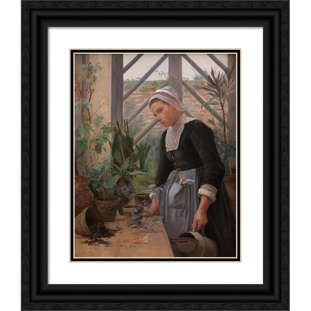 Anna Petersen 12x14 Black Ornate Wood Framed Double Matted Museum Art ...
