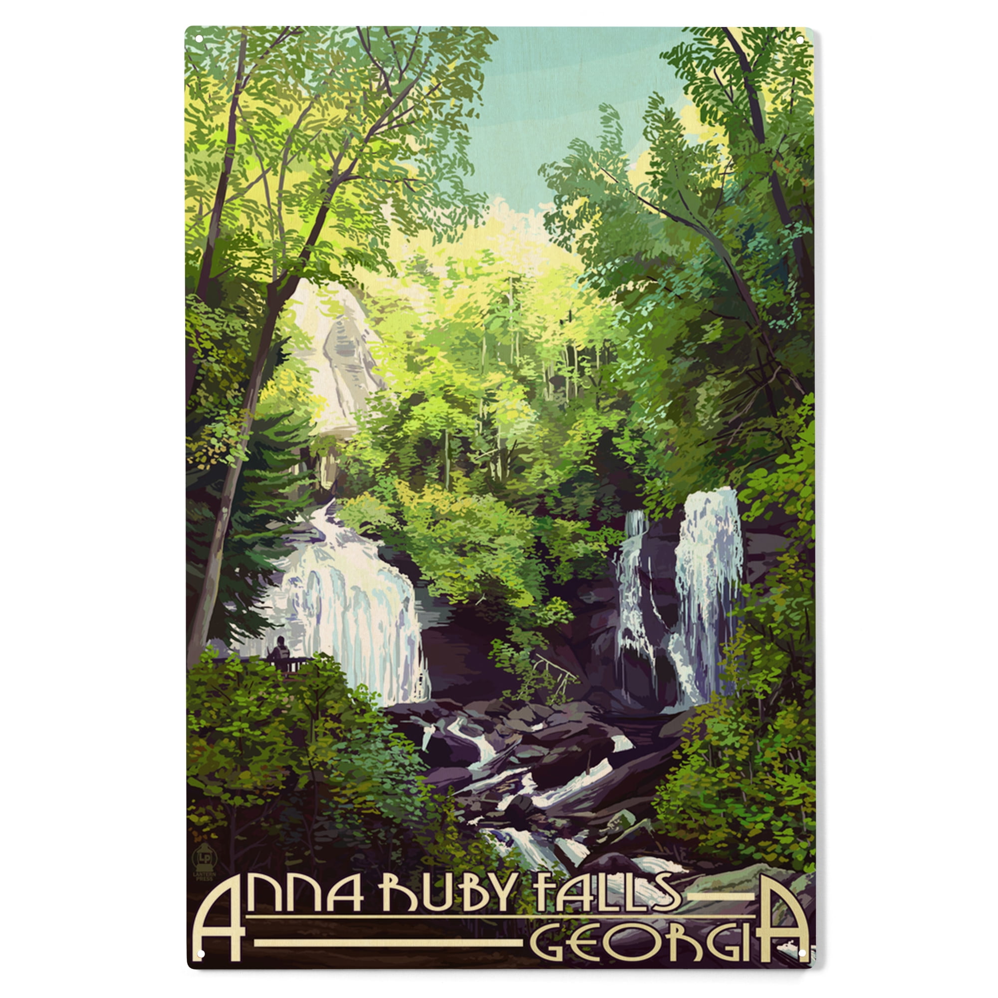 Anna Ruby Falls, Georgia Birch Wood Wall Sign (10x15 Rustic Home Decor ...