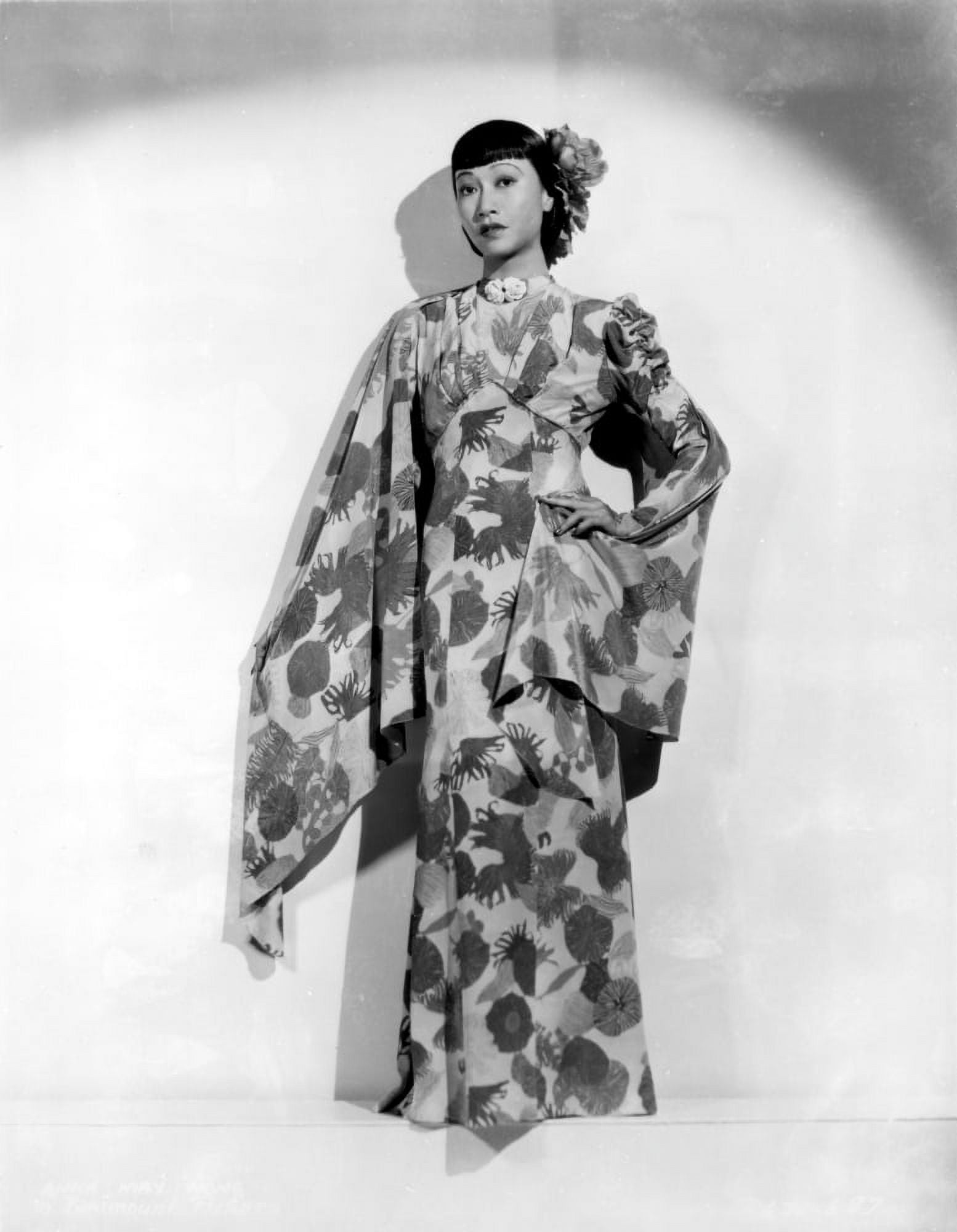 Anna Wong wearing a Long Floral Dress Photo Print (8 x 10) - Walmart.com