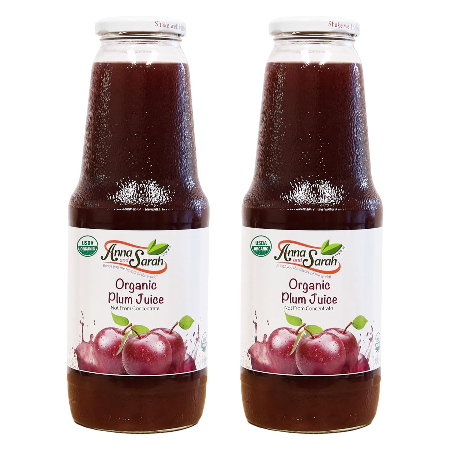 Anna and Sarah Organic Tart Plum Juice - Glass Bottle, 33.8 Ounce ...