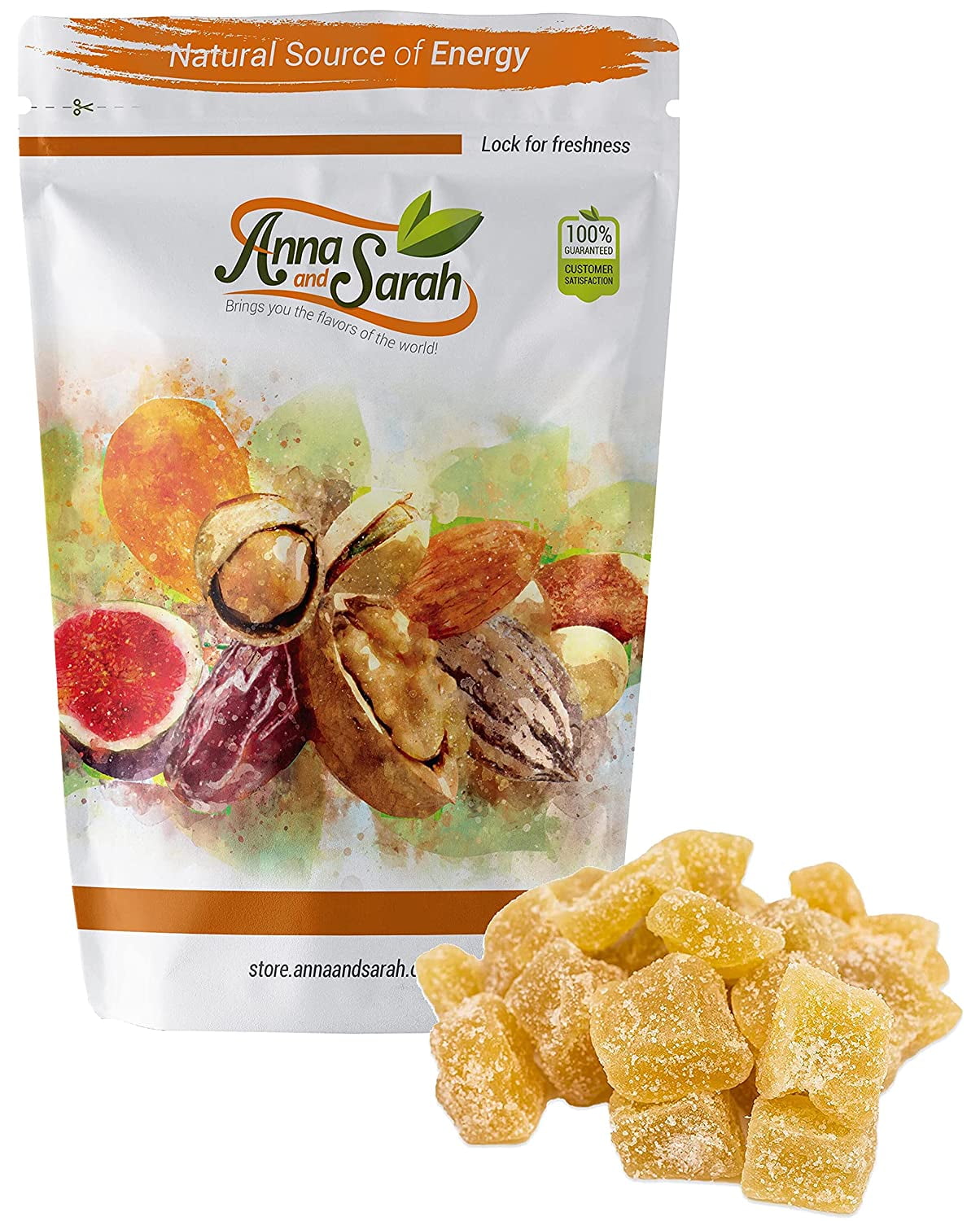 Anna and Sarah Unsulphured Crystallized Ginger Chunks in Resealable Bag ...