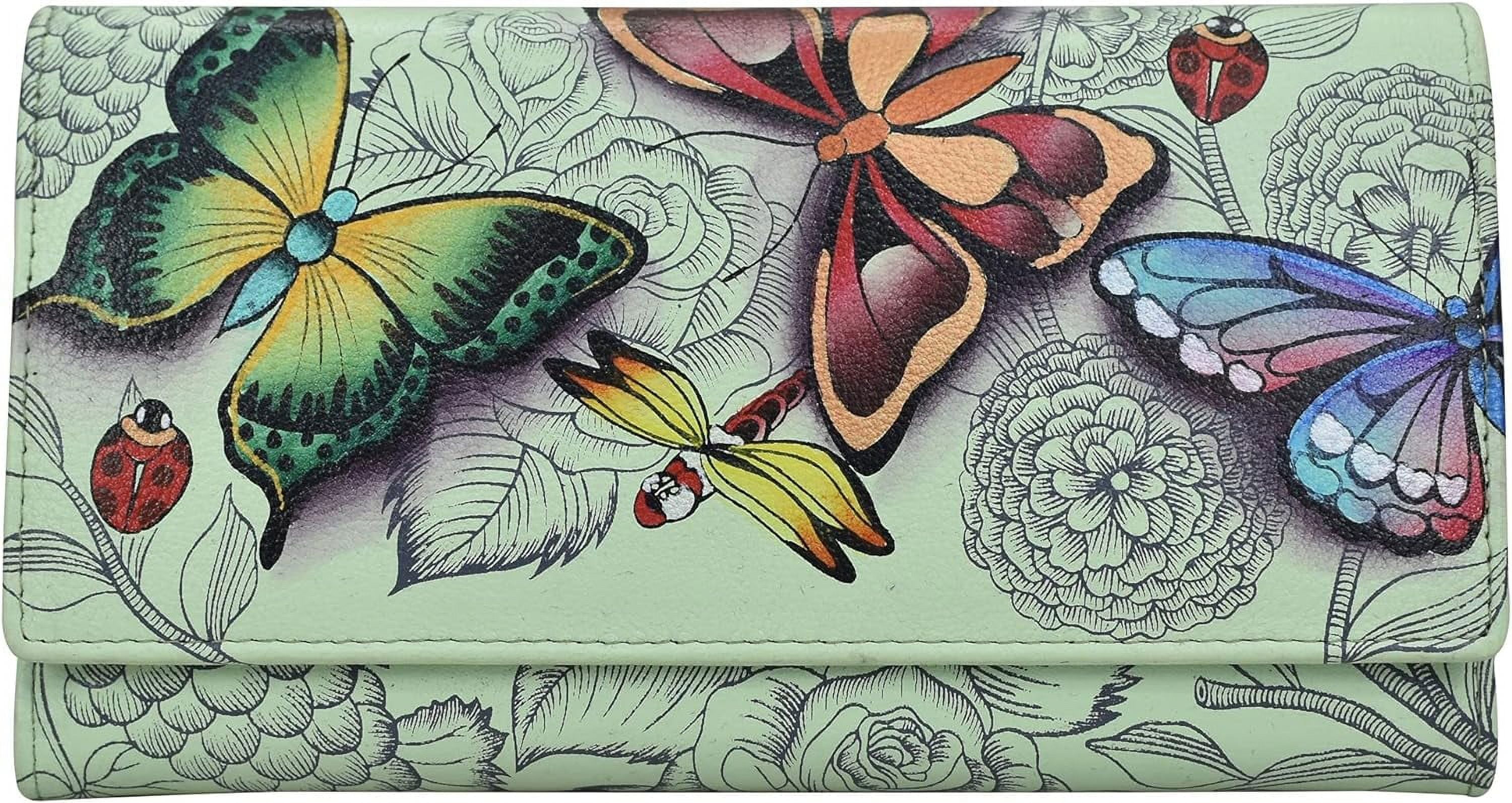 Anna by Anuschka Hand Painted Women’s Genuine Leather Ladies Checkbook ...