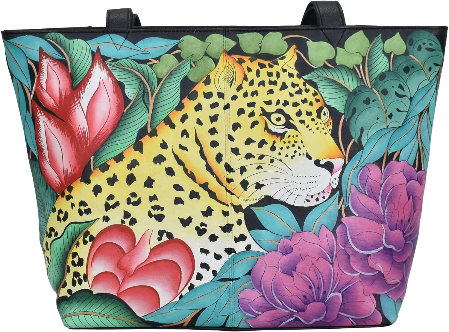 Anna by Anuschka Women Hand Painted Genuine Leather Large Tote - Wild ...