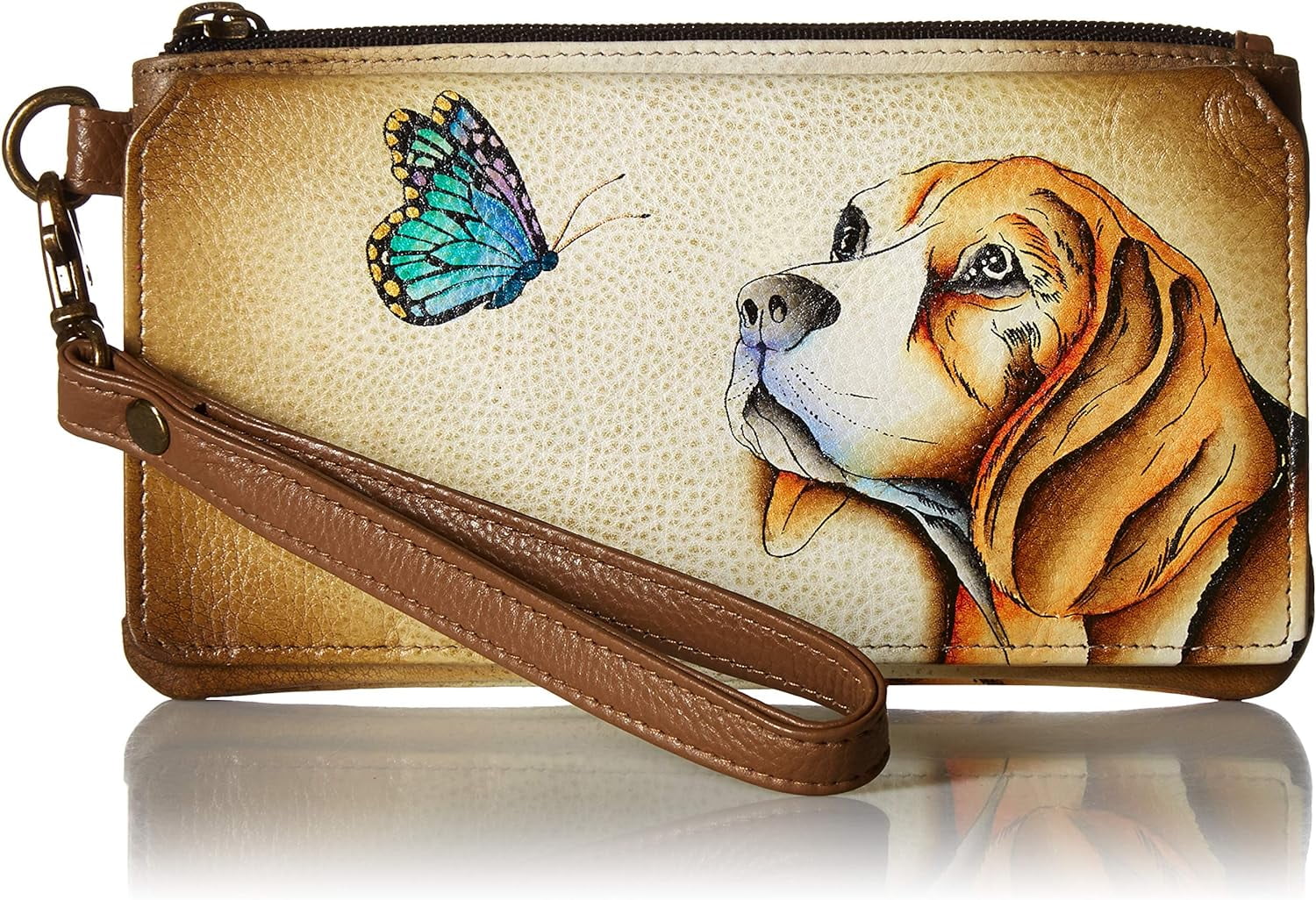 Anna by Anuschka Women's Hand-Painted Genuine Leather Flap Organizer ...