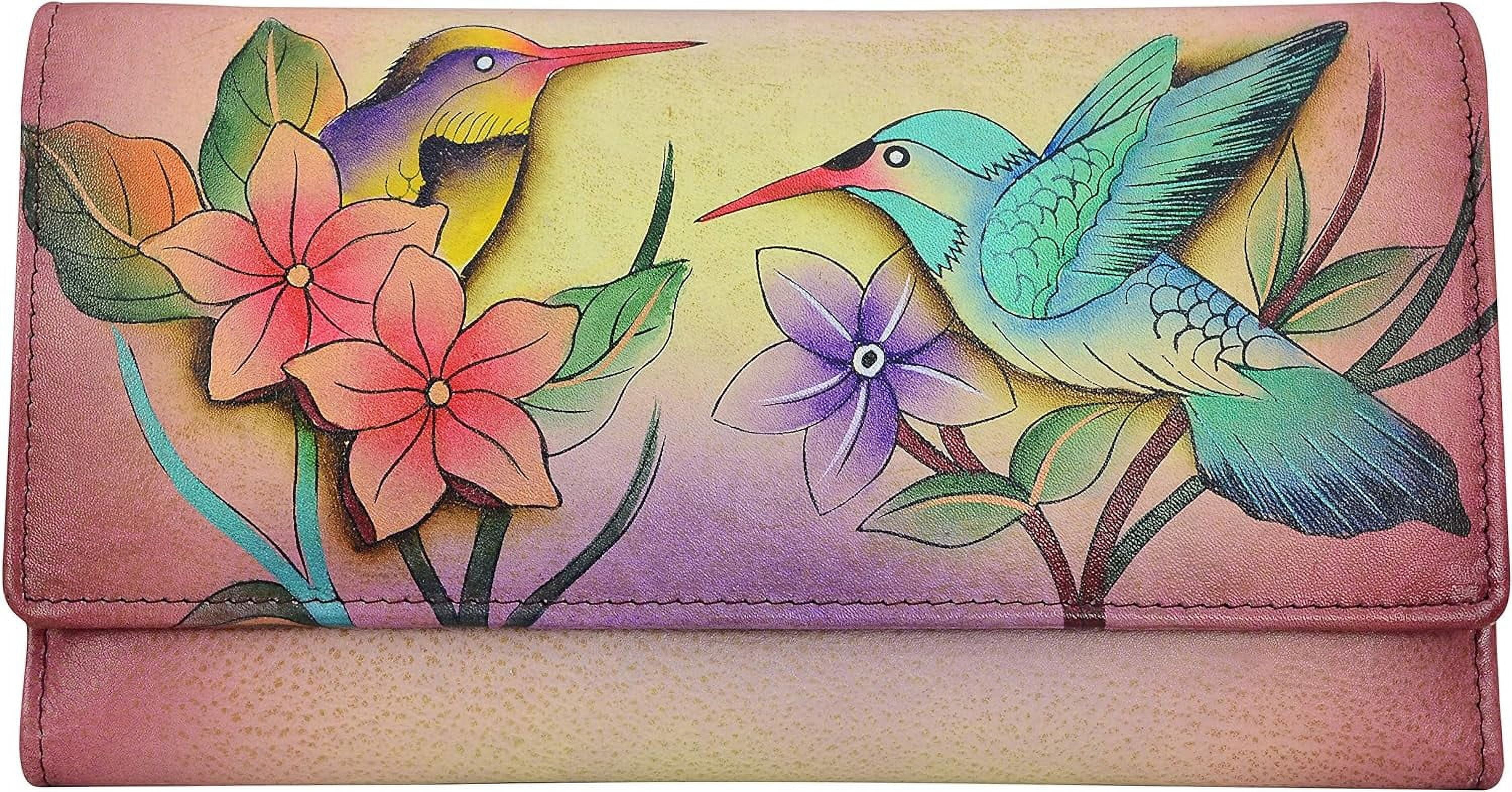 Anna by Anuschka Women's Hand Painted Genuine Leather Multi Pocket ...