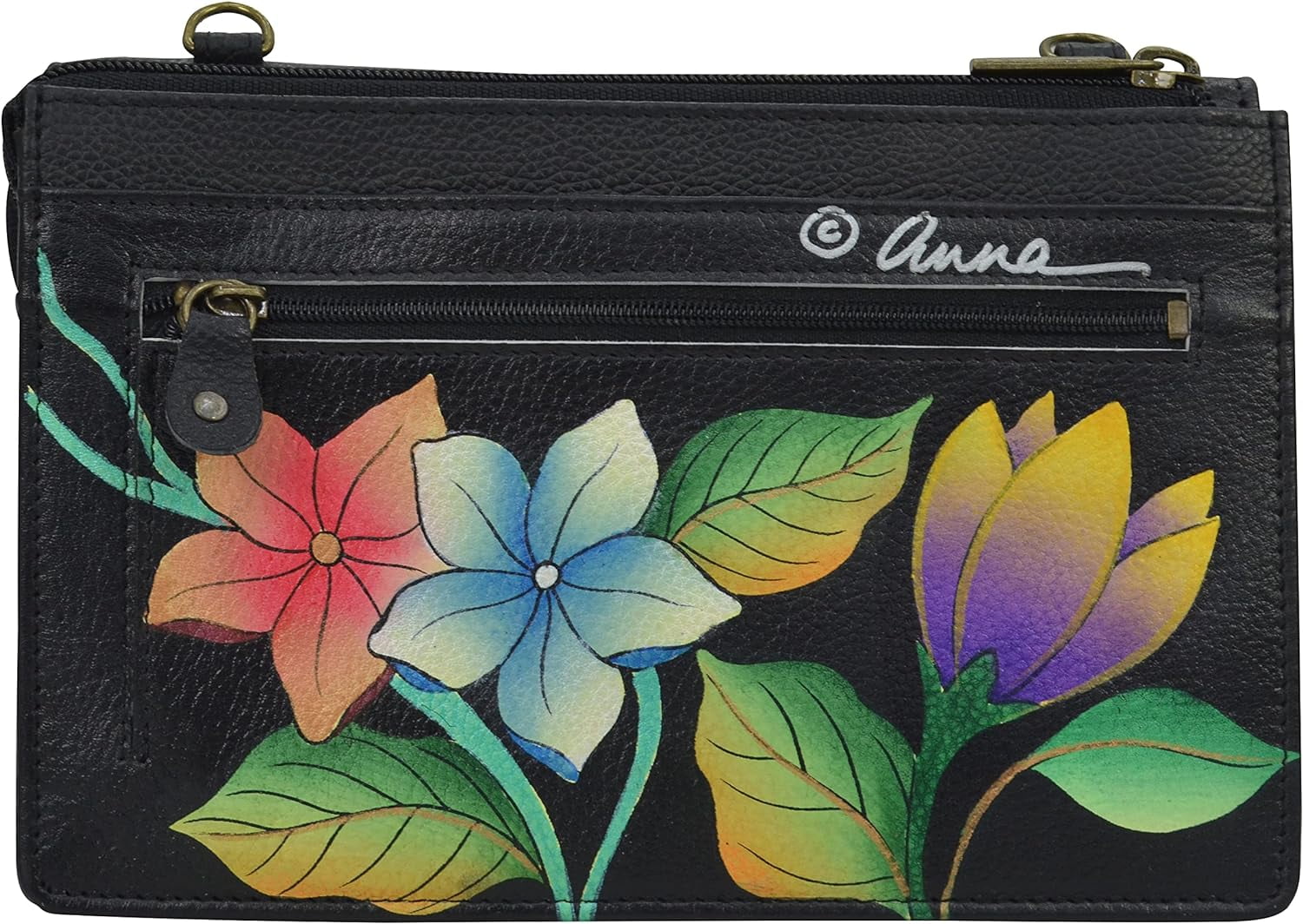 Anna by Anuschka Women’s Hand-Painted Genuine Leather Organizer Wallet ...
