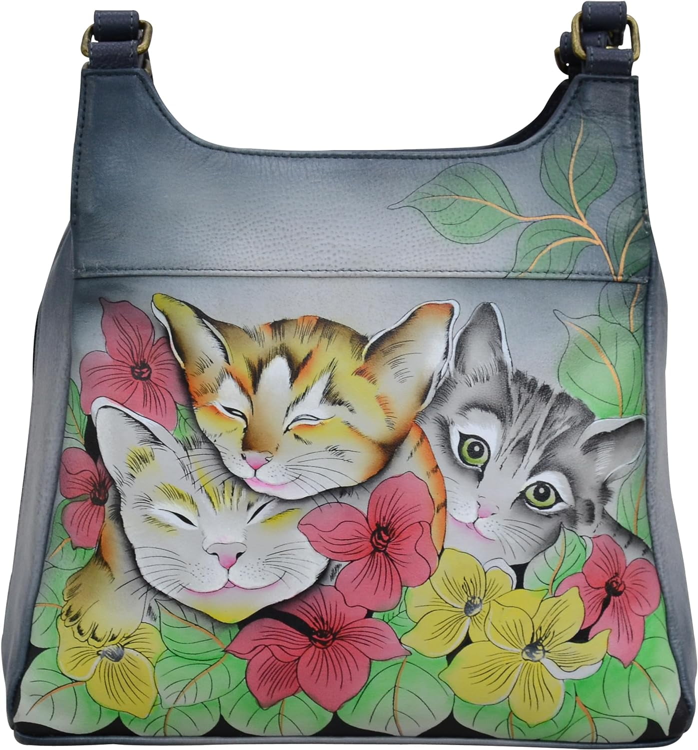 Anna by Anuschka Women's Hand-Painted Genuine Leather Triple ...