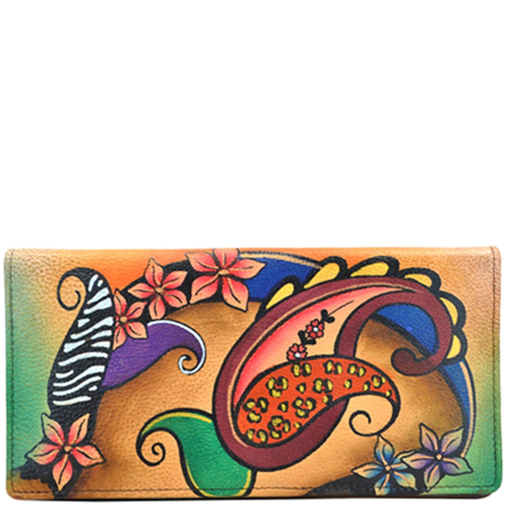 Anna by Anuschka Women's Hanpainted Leather Clutch Wallet - Walmart.com