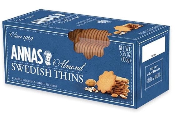 Anna's Almond Swedish Thins Cookies, Vegan Friendly Snacks, 5.25 Oz ...