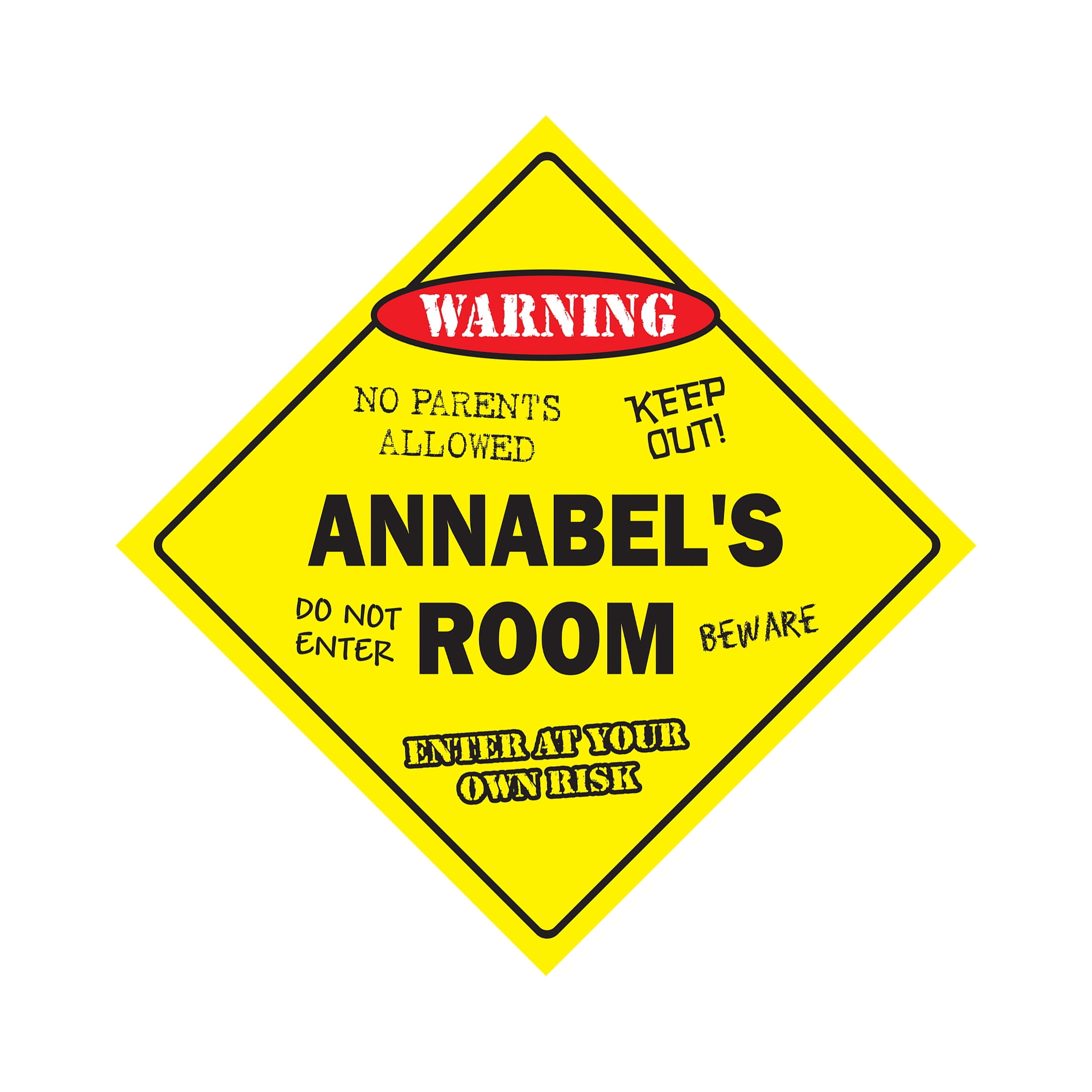 Annabel's Room Sign Crossing Zone Xing | Indoor/Outdoor | 20" Tall kids ...