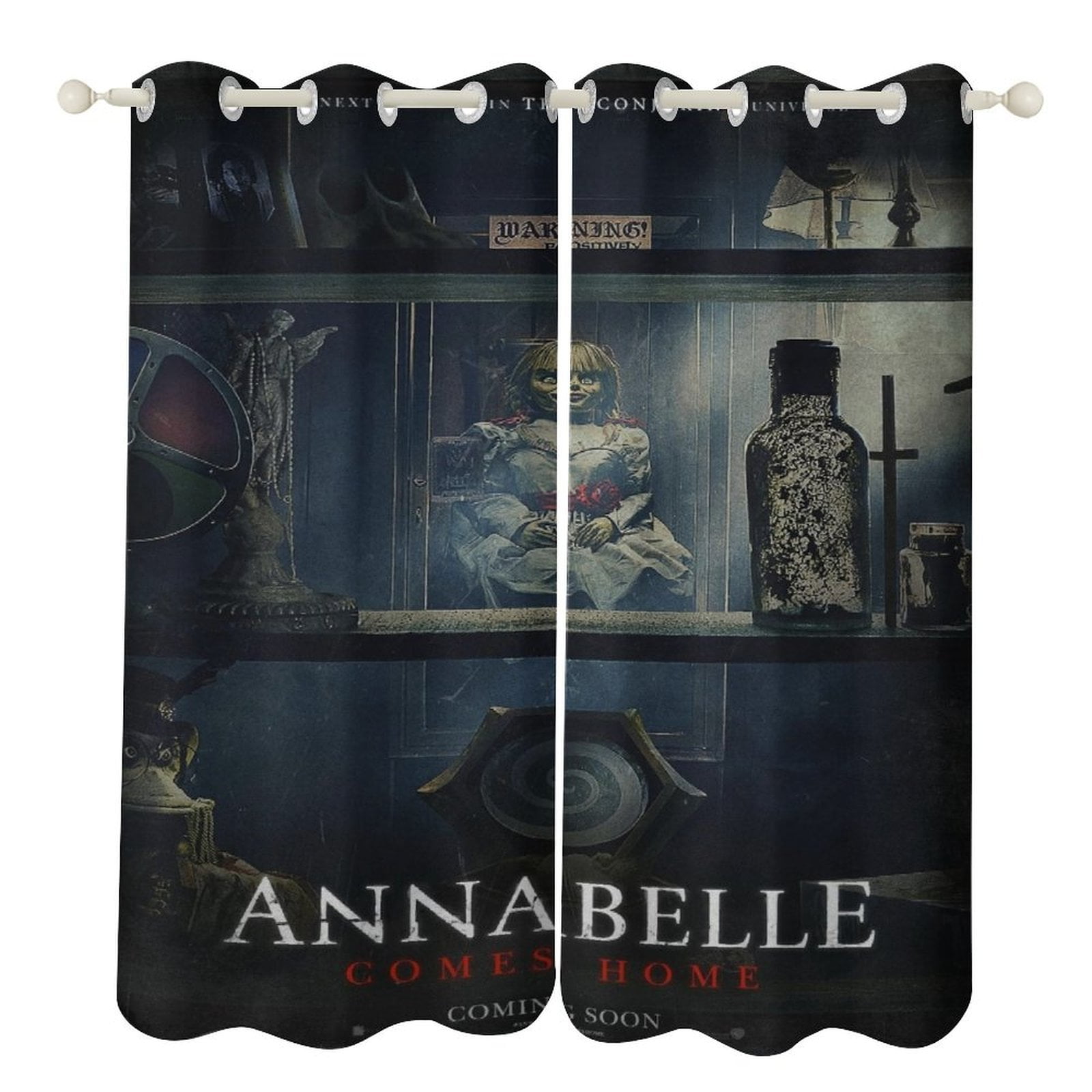 Annabelle Curtains Perforated Halloween Pattern Window Blackout Drapes ...