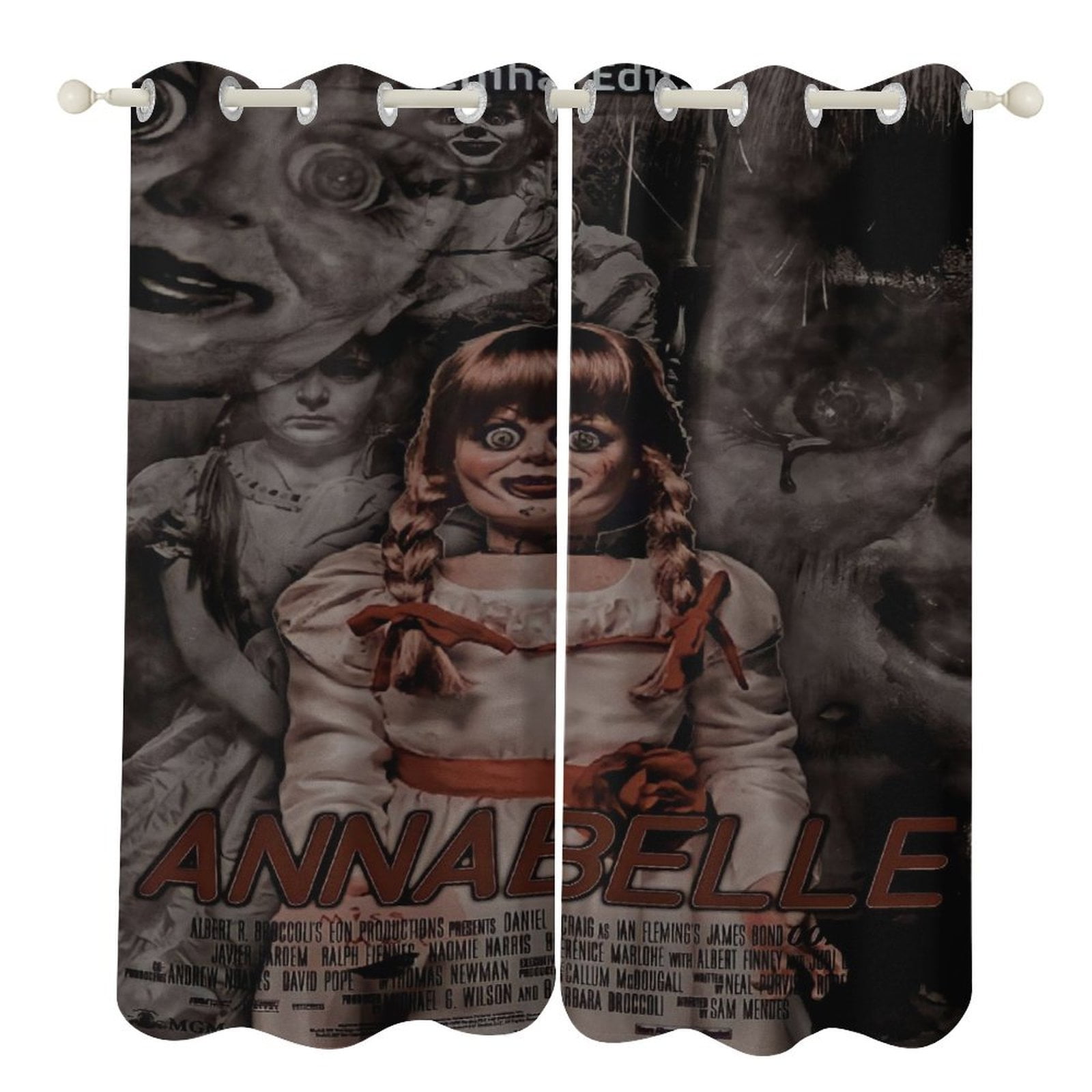 Annabelle Curtains Perforated Halloween Pattern Window Blackout Drapes ...