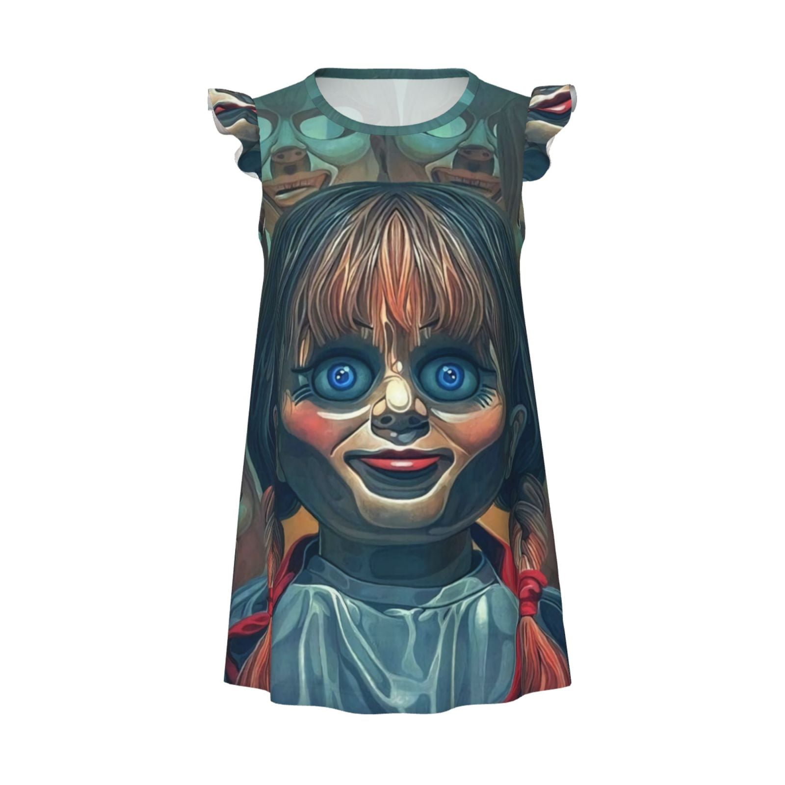 Annabelle Girls Nightgown Cute Printed Flutter Sleeve Pajamas Dress ...