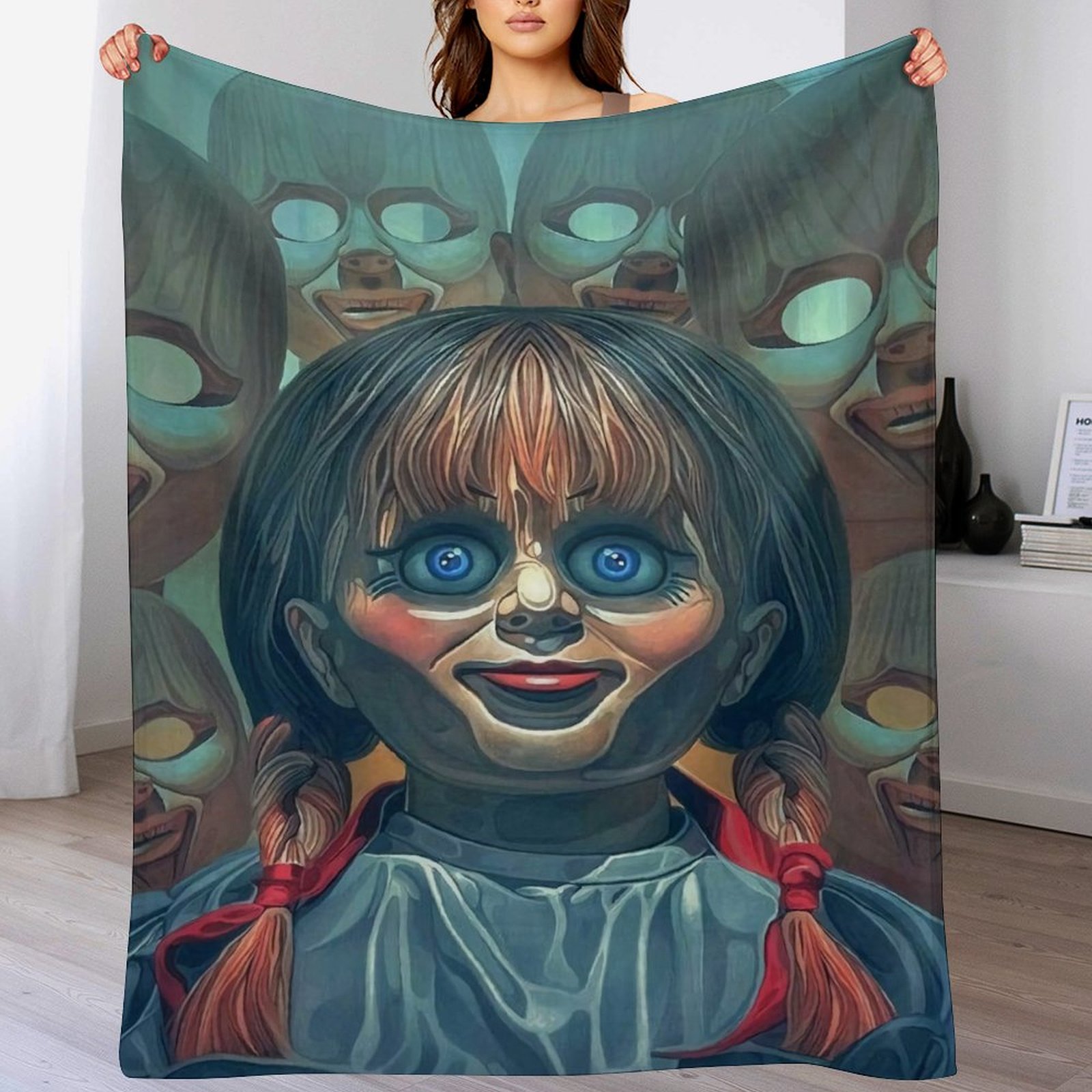 Annabelle Horror Throw Blanket Cozy Warm Flannel Blanket for Living ...