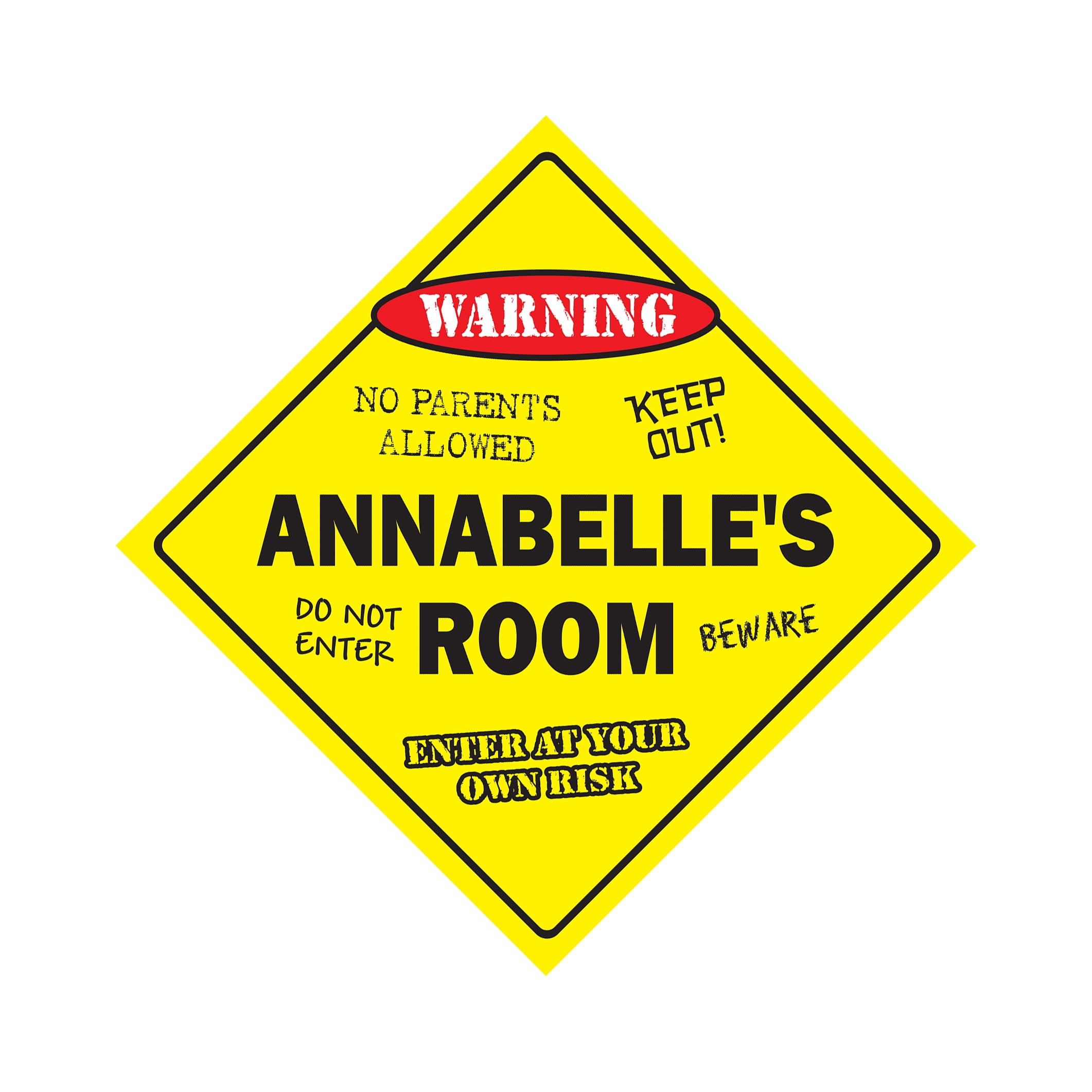 Annabelle's Room Sign Crossing Zone Xing | Indoor/Outdoor | 12" Tall ...