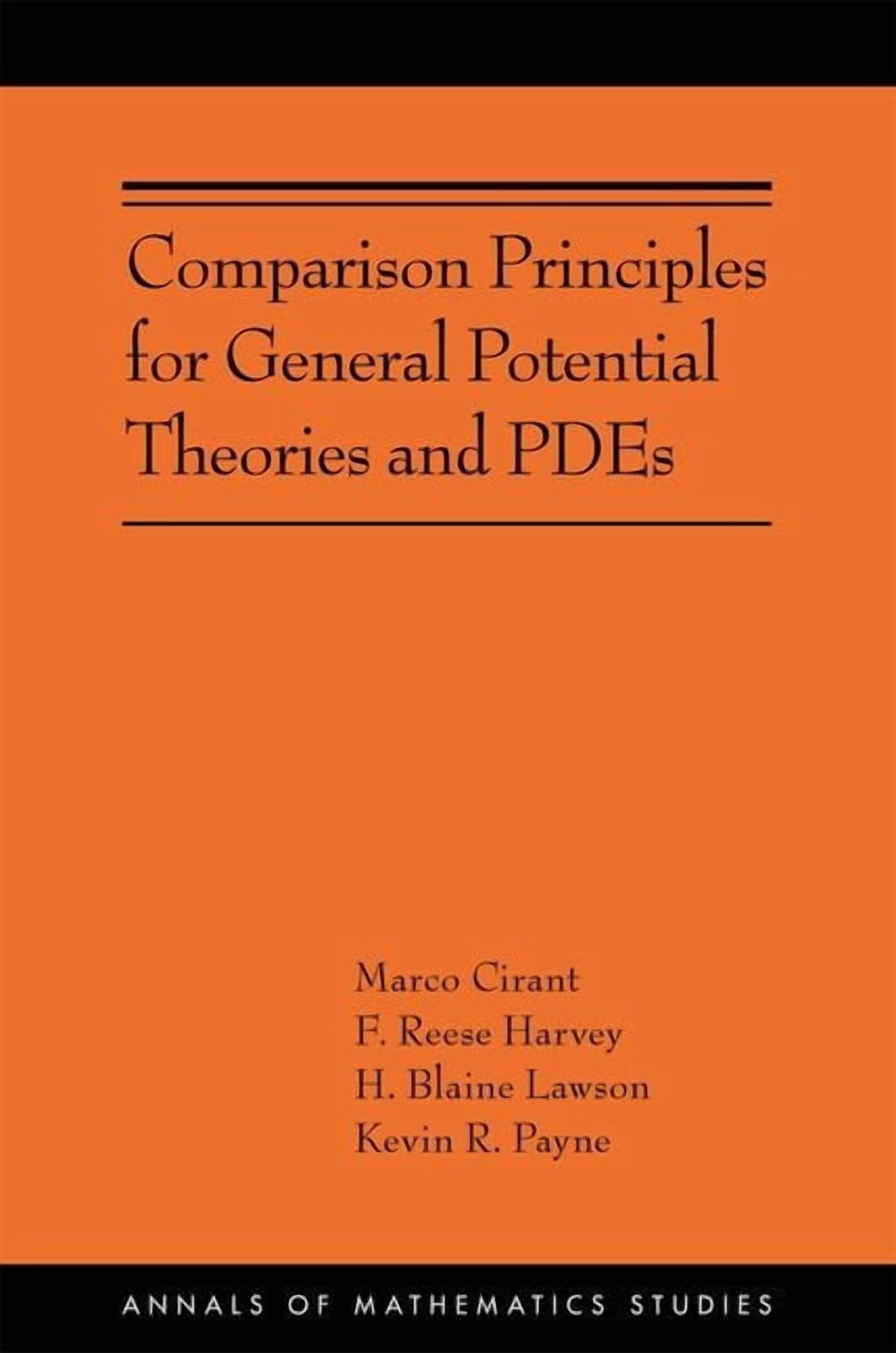 Annals of Mathematics Studies Comparison Principles for General ...