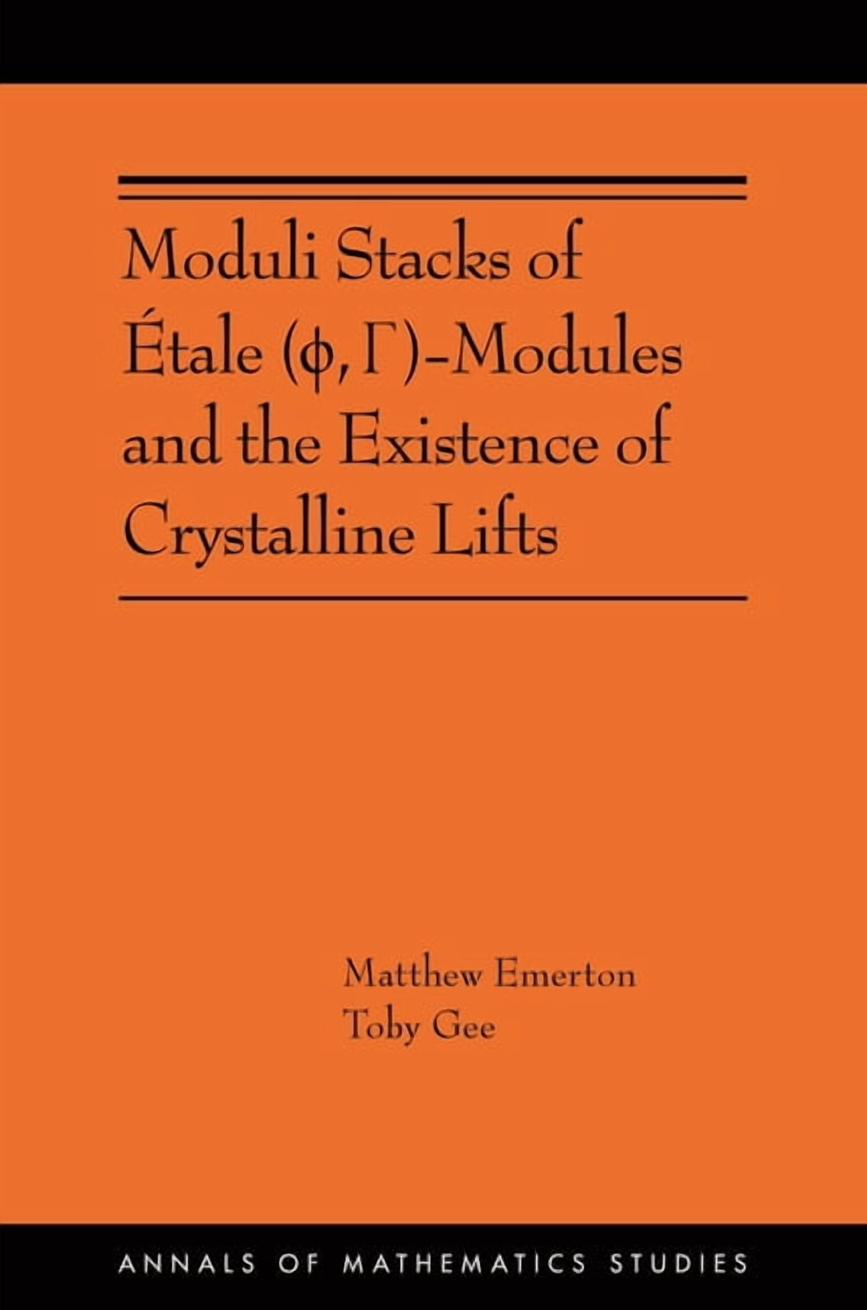 Annals of Mathematics Studies Moduli Stacks of Ã tale (ϕ, Γ)-Modules ...
