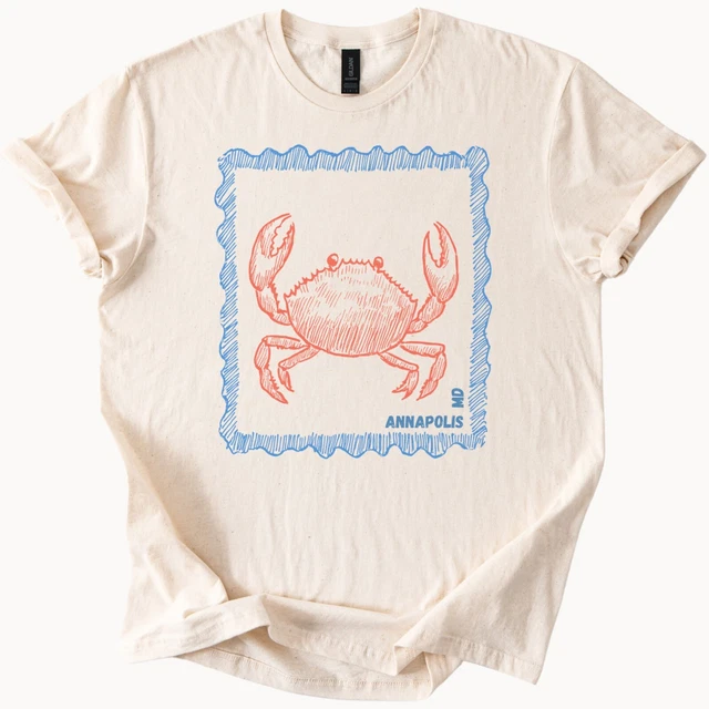Annapolis Crab Tee Maryland Stamp Style Graphic T Shirt - Walmart.com