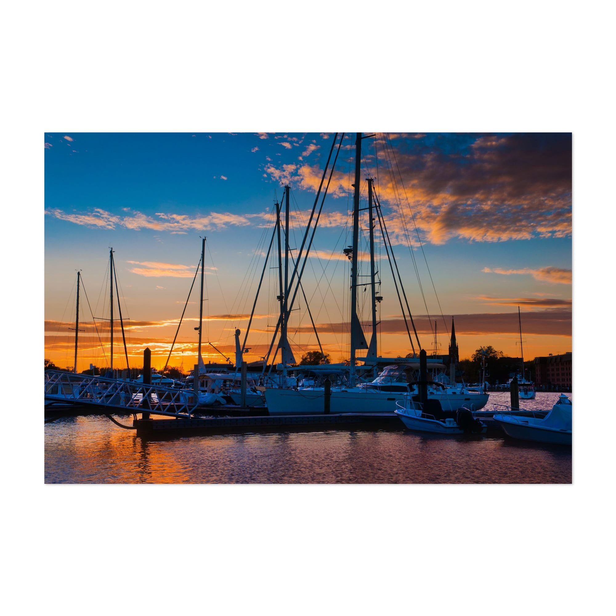 Annapolis Marina Sunset 01 - Annapolis Maryland Photography Unframed ...