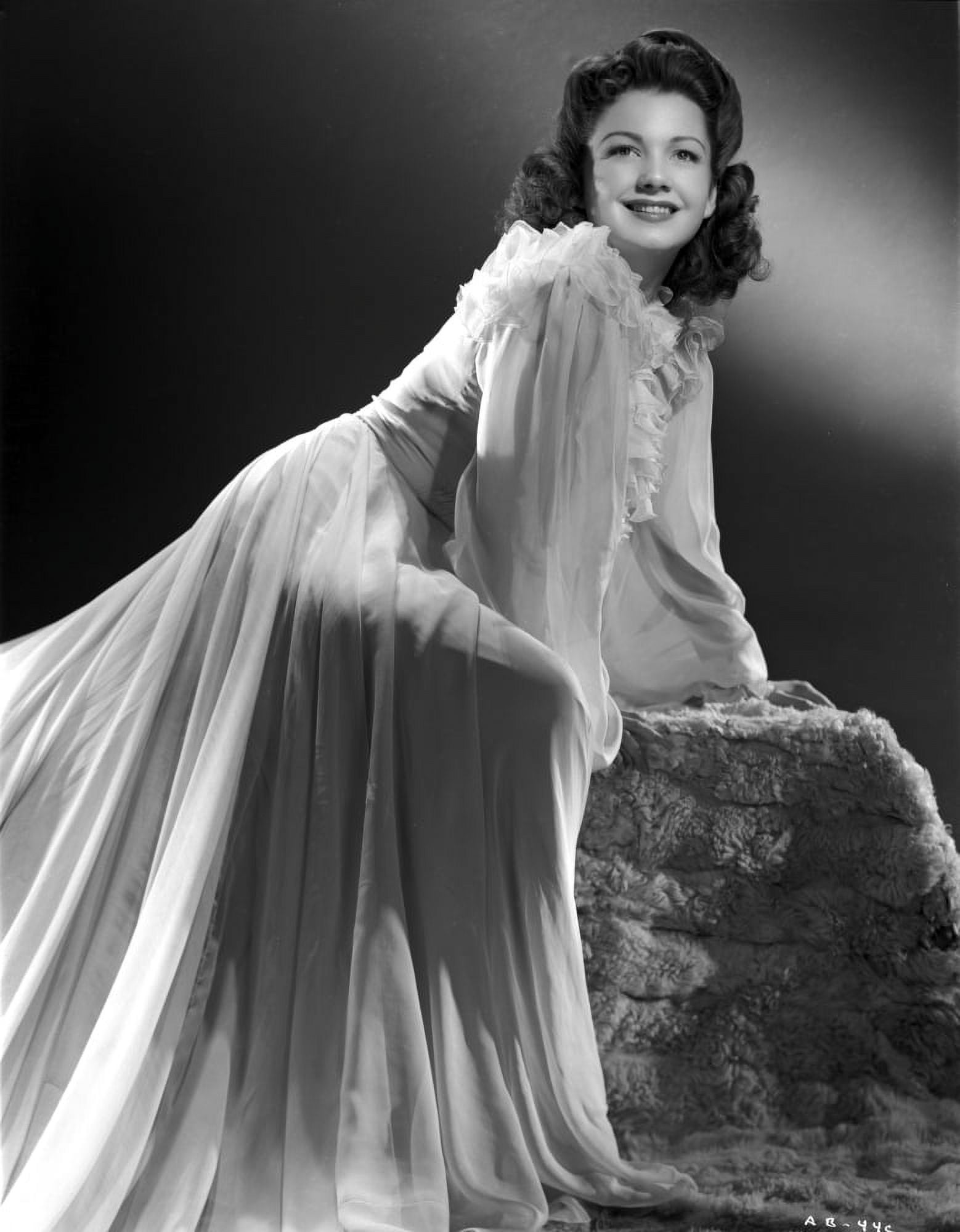 Anne Baxter on a See Through Dress Leaning Forward and posed Photo ...