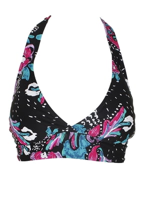Black Halter Wrap Bikini Tops