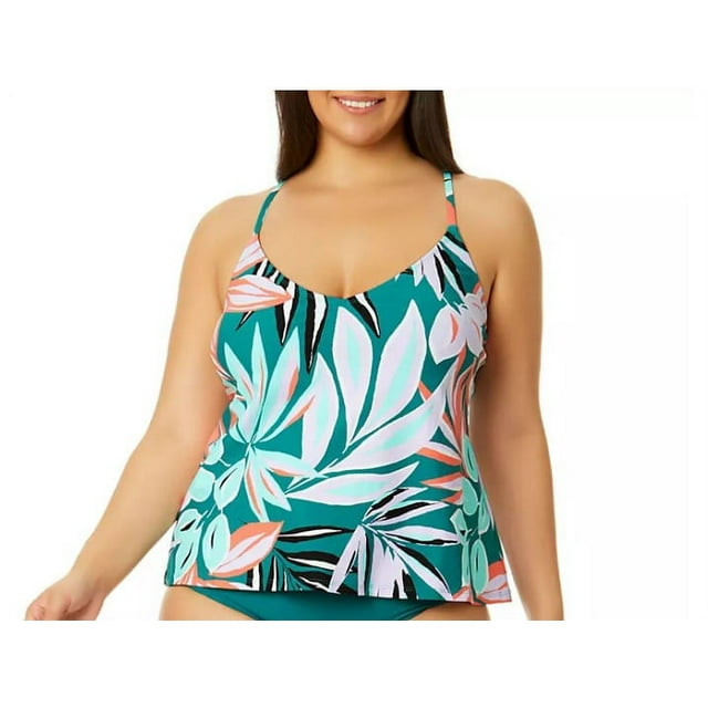 Anne Cole Limited Edition Womens Swim Triangle Tankini Top (Zesty Trop ...